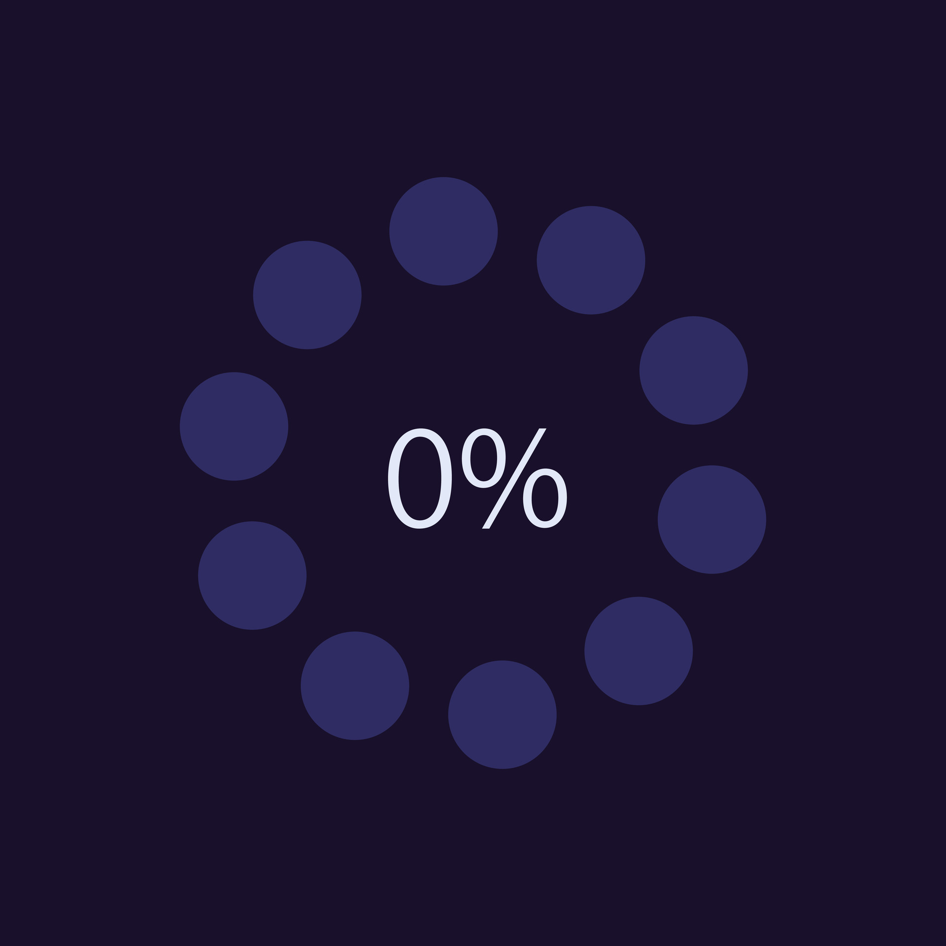 Radial progress infographic chart design template for dark theme. Zero percentage. Editable ...