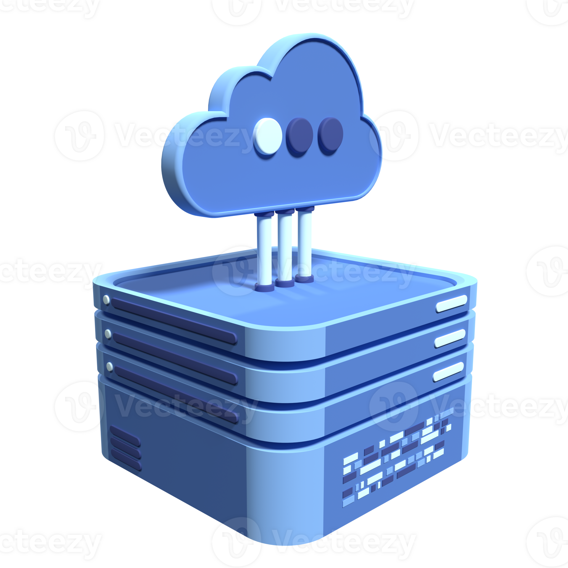 Cloud Computing Technology Cloud Data Center With Hosting Server Cloud Service 3d Rendering