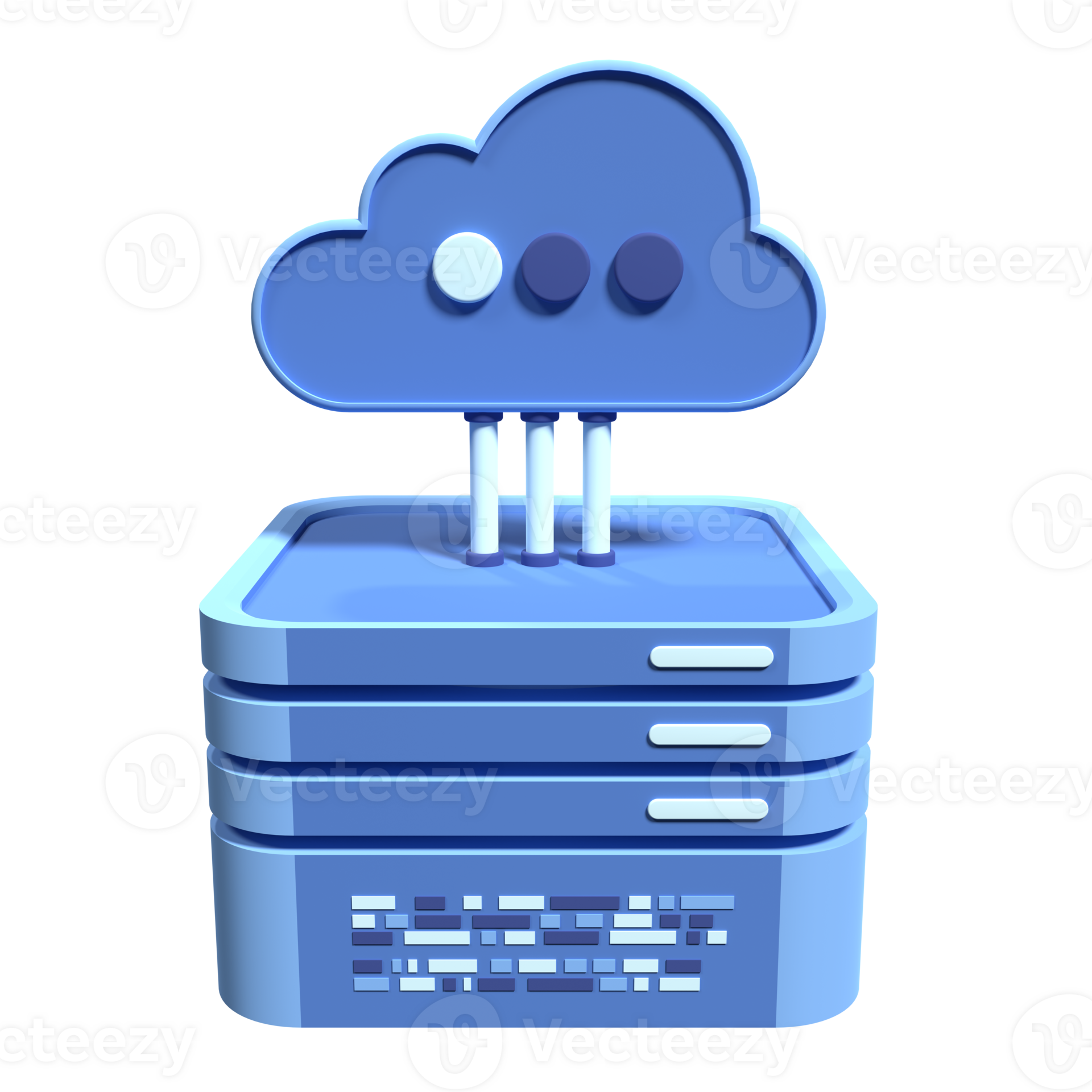 Cloud Computing Technology Cloud Data Center With Hosting Server Cloud Service 3d Rendering