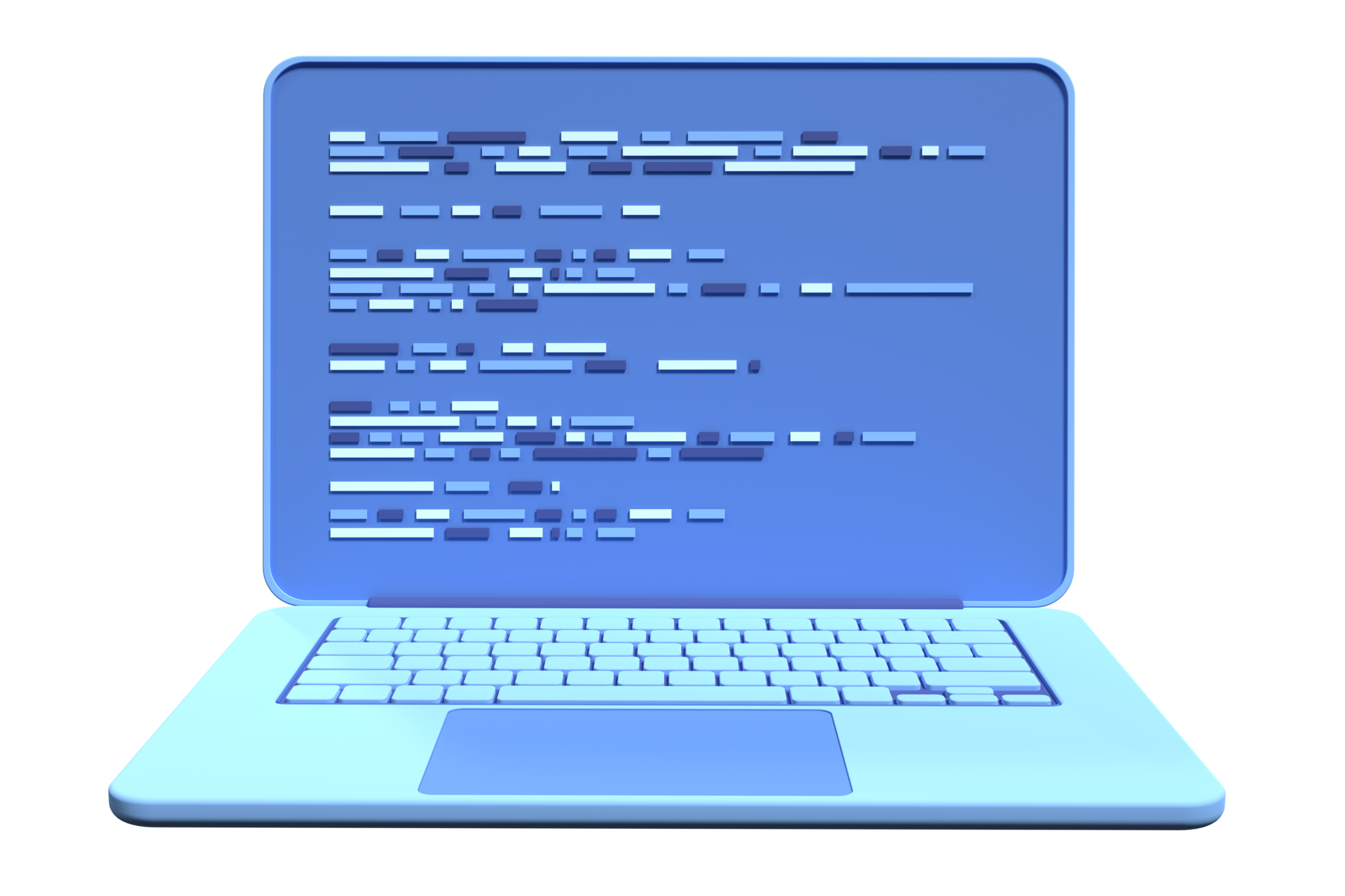 3d Laptop And Program Code Development Web Coding Concept Coding