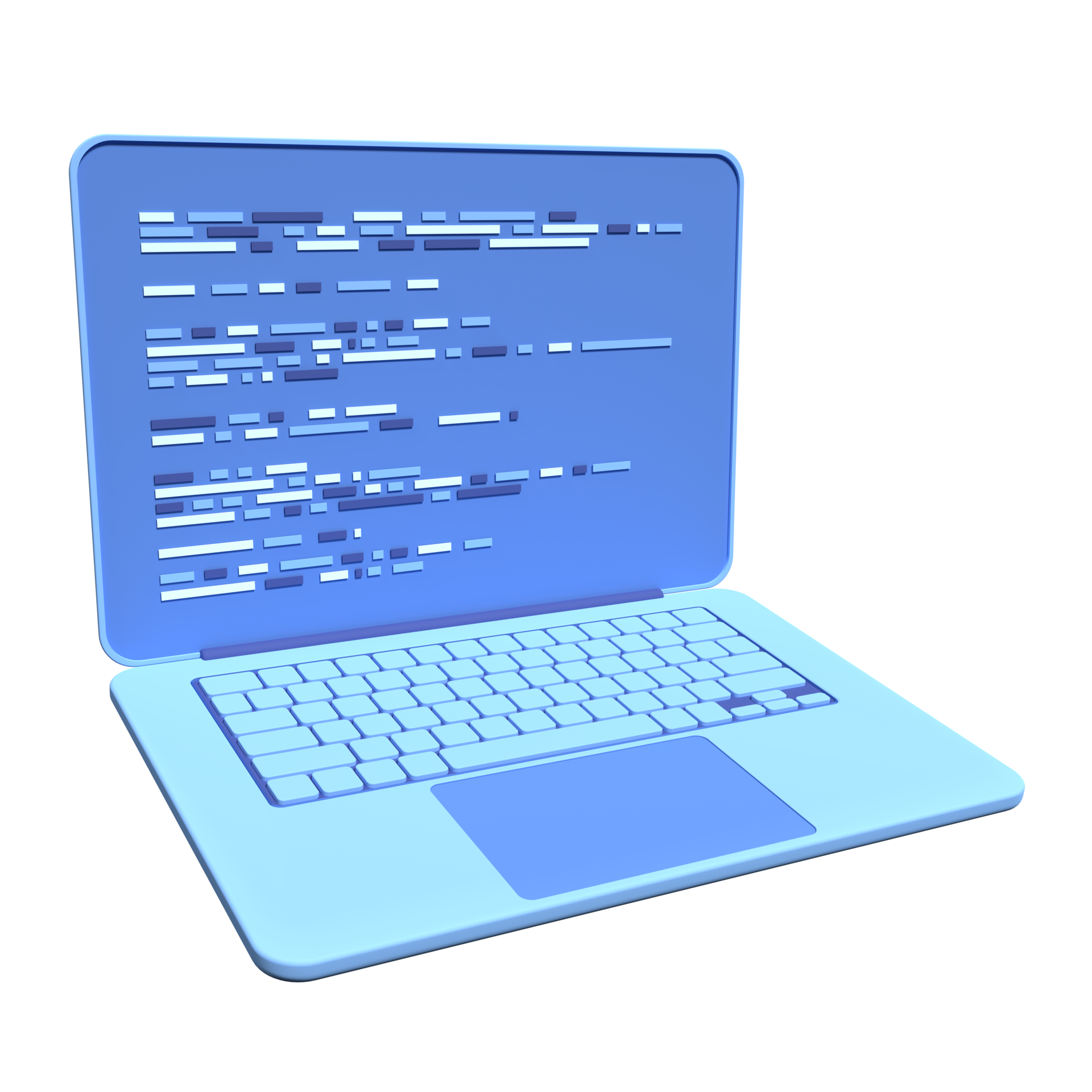 3d Laptop And Program Code Development Web Coding Concept Coding Screen 3d Rendering 3d