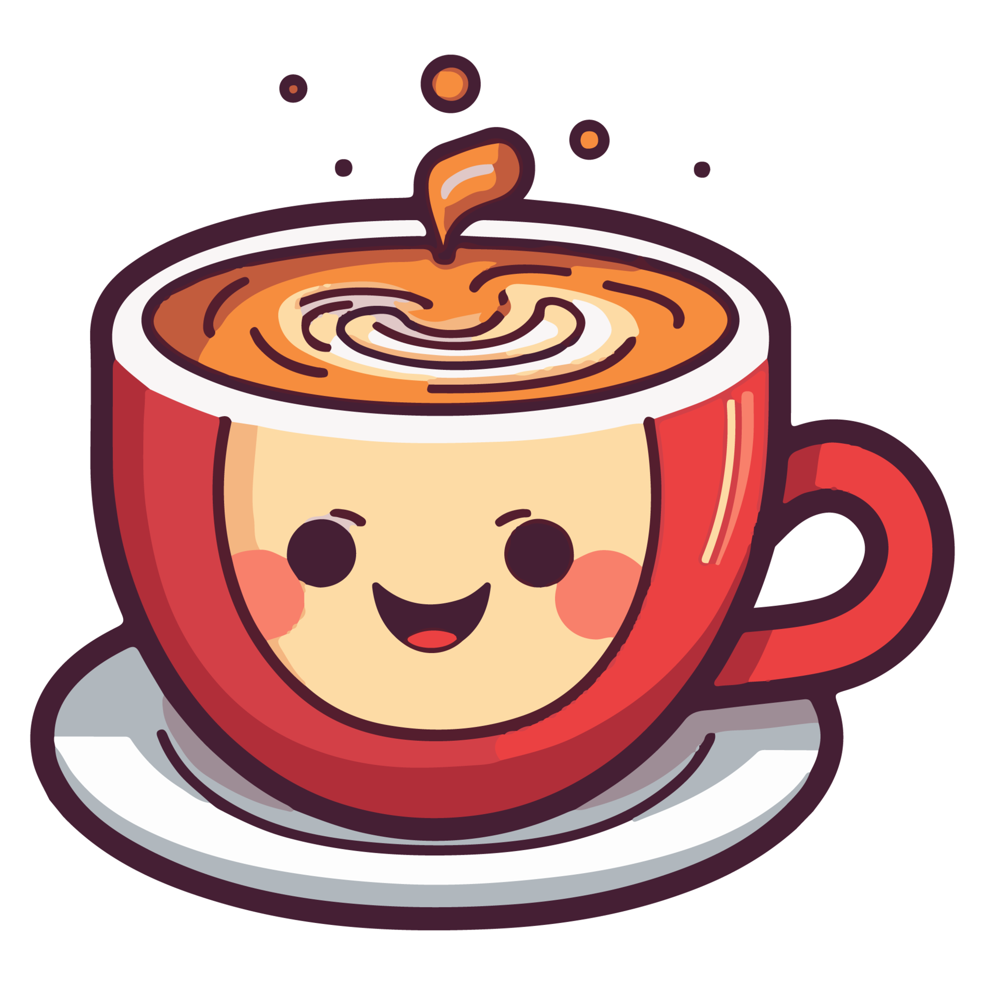 Coffee Emoji Cup With Eyes Kawaii Cup Element For Menu Emoji Icon