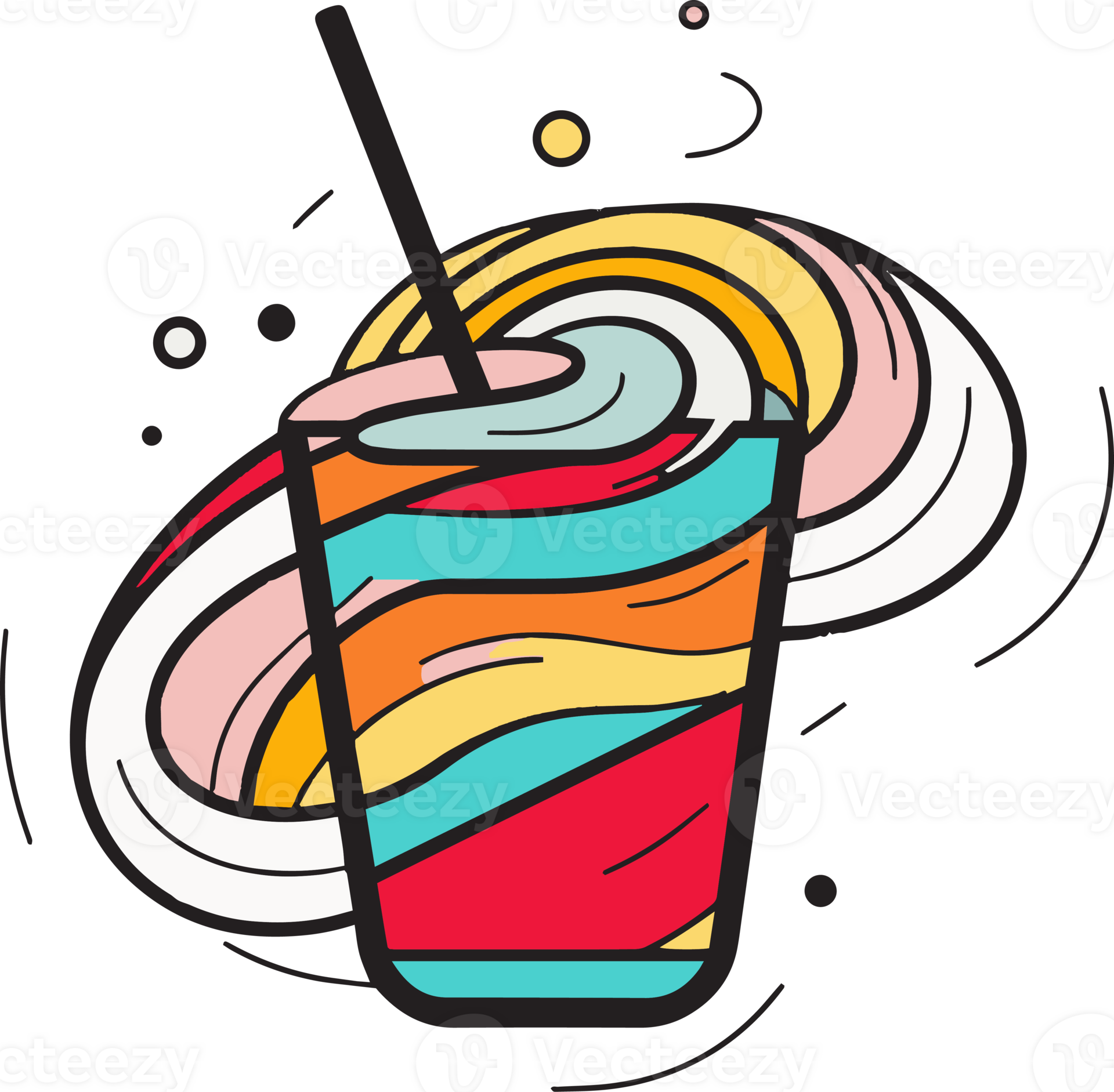 Hand Drawn Vintage Cocktail Logo In Flat Line Art Style 24786886 Png