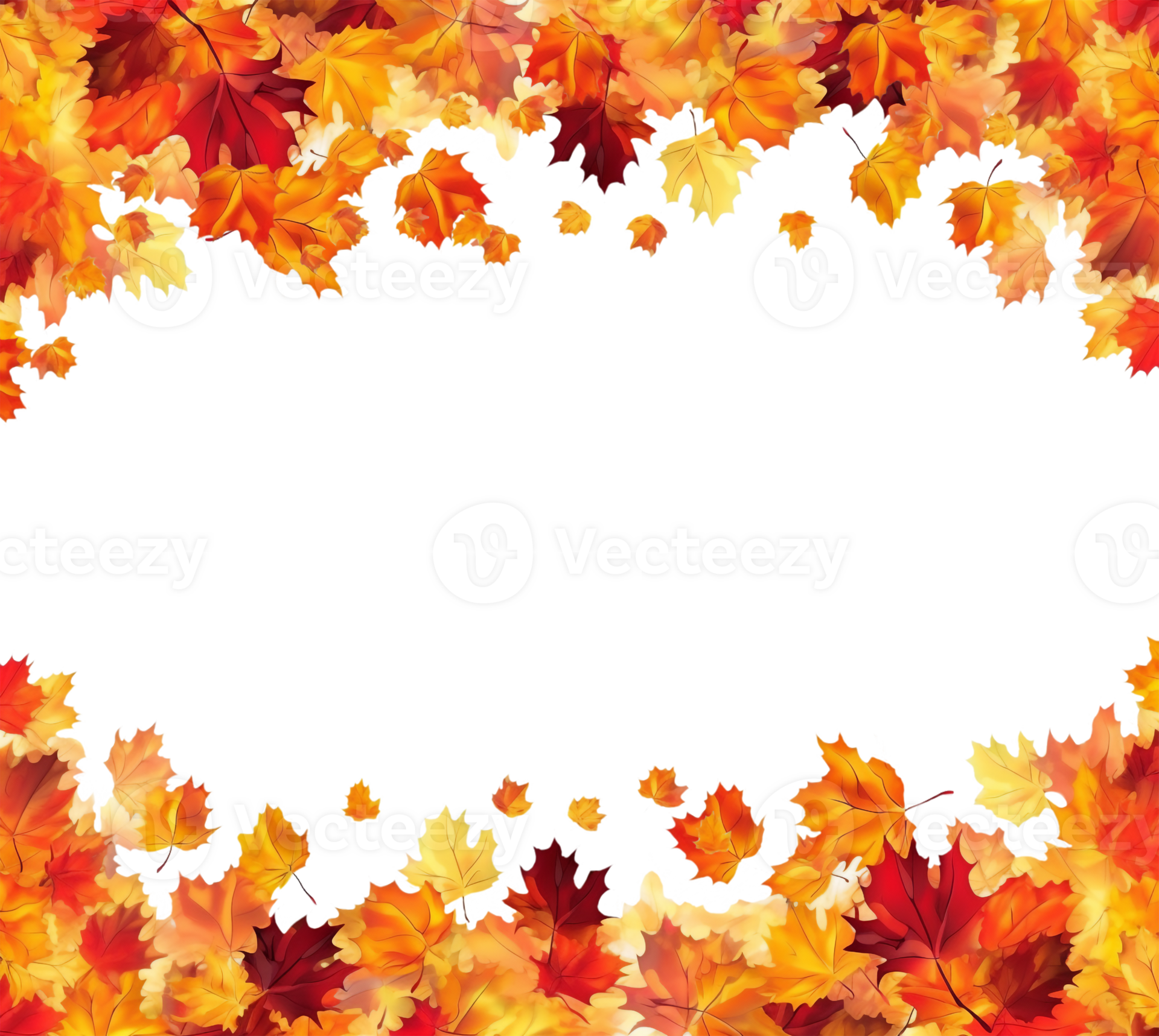 Autumn background with colourful frame of maple leaves, orange, yellow ,red.Beautiful fall ...