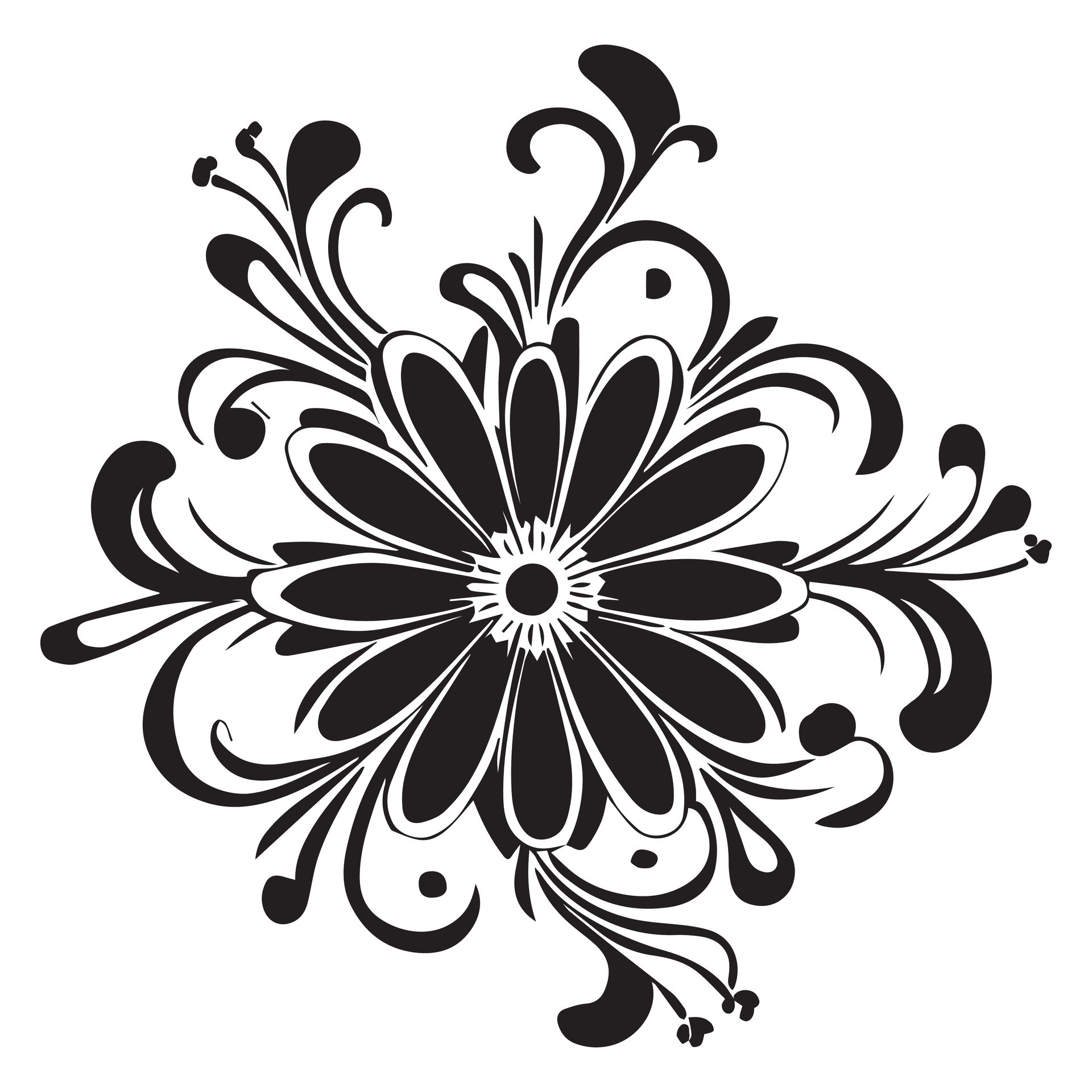 Floral Flower Design Vector Illustration black color 24790099 Vector ... Floral Flower Design Vector Illustration black color 24790099 Vector ...