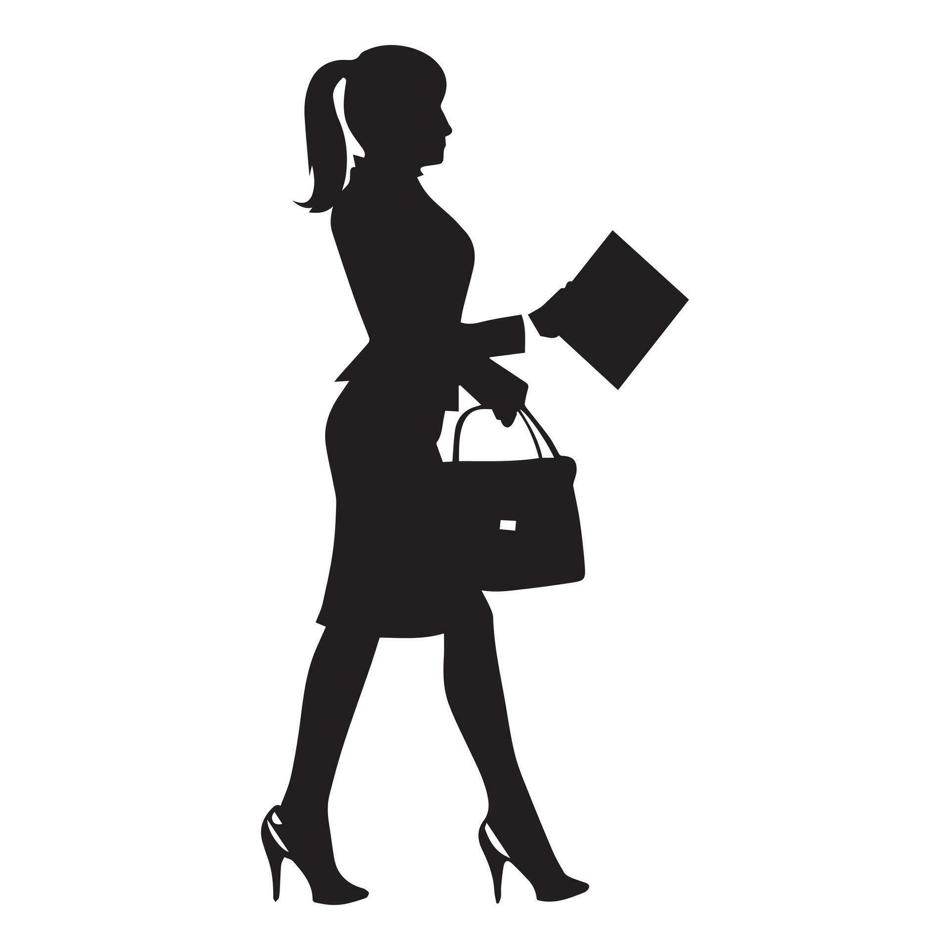A Business Women Vector Silhouette Illustration 24790100 Vector Art at ...