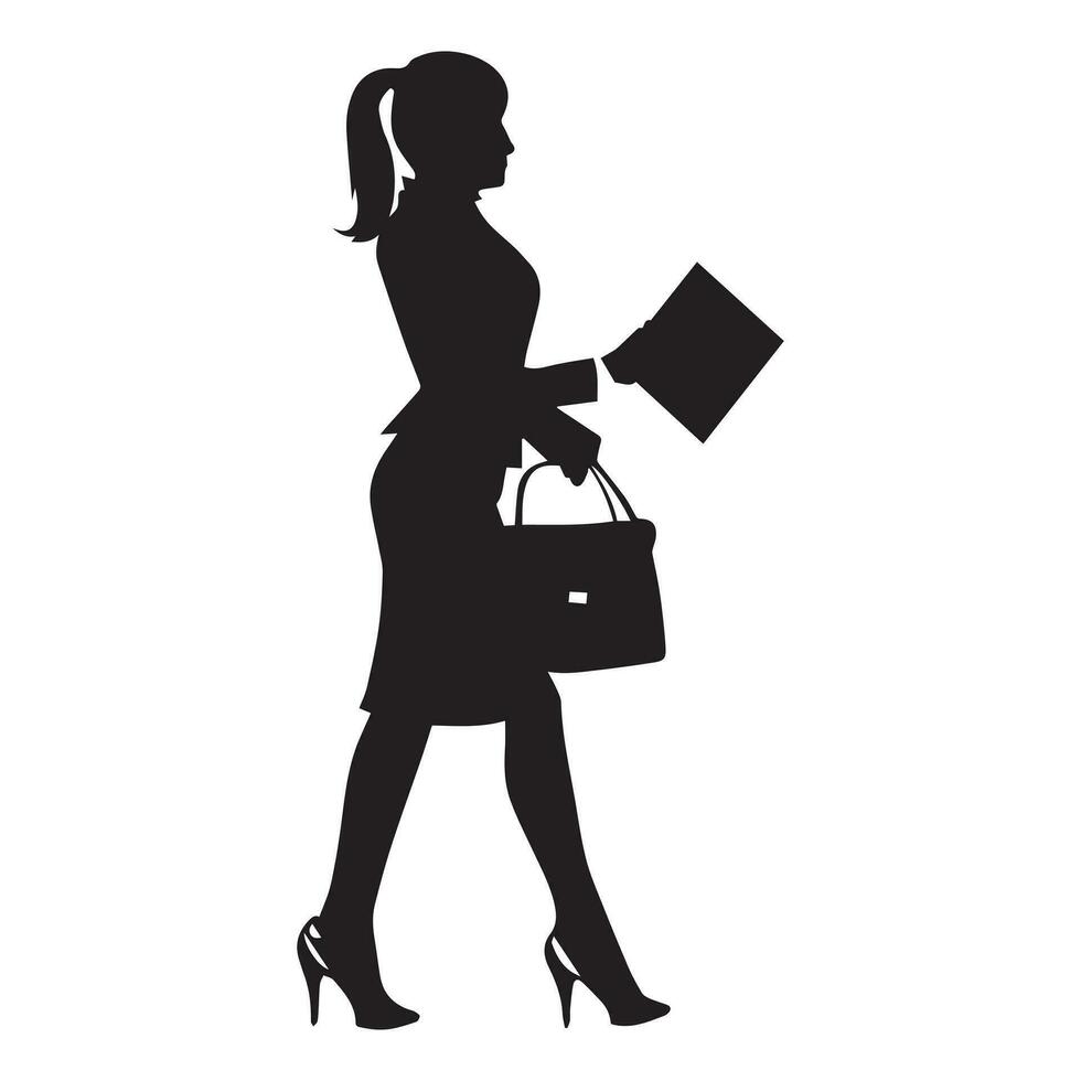 A Business Women Vector Silhouette Illustration 24790100 Vector Art at ...