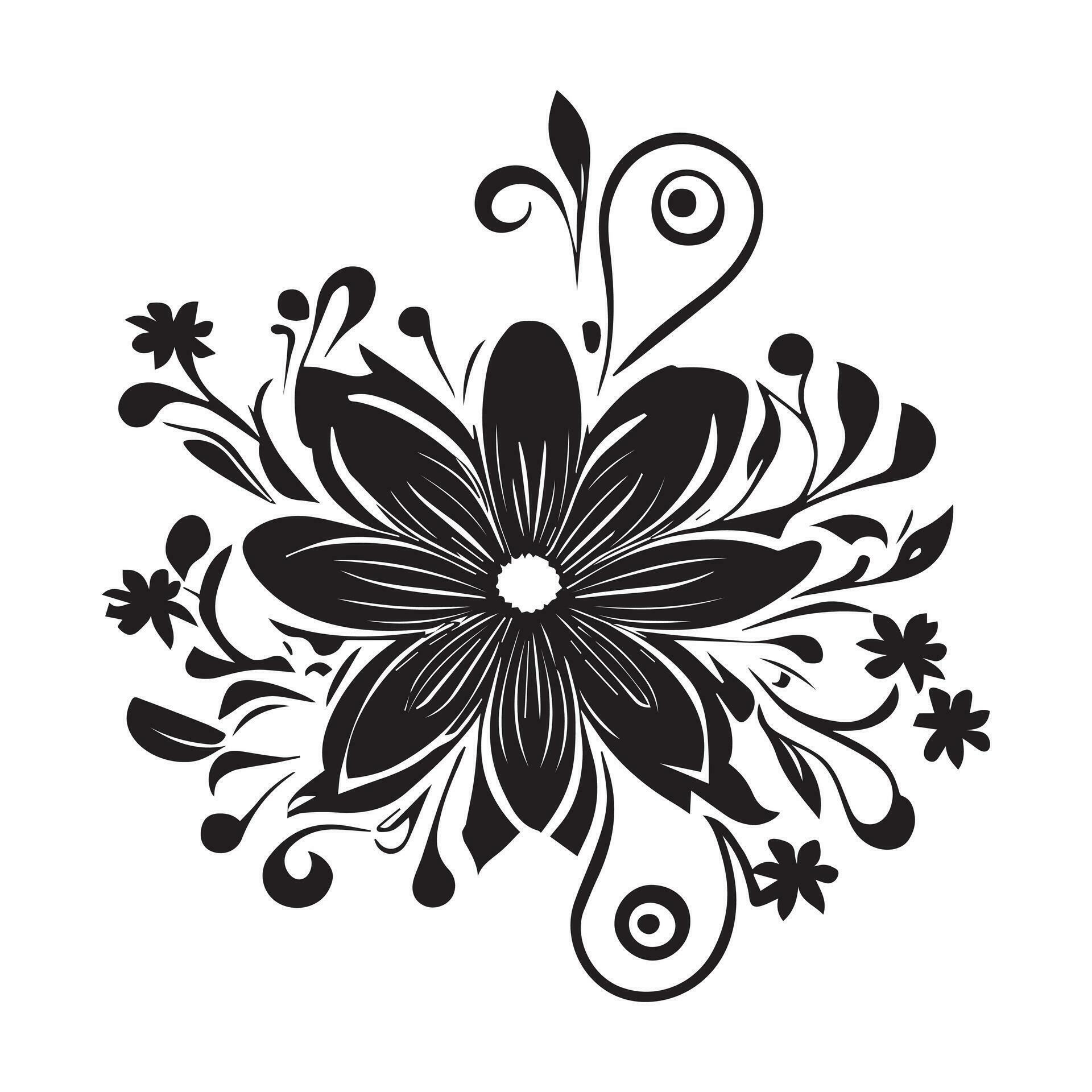 Floral Flower Icon Vector Illustration Black Color 24790434 Vector Art ...