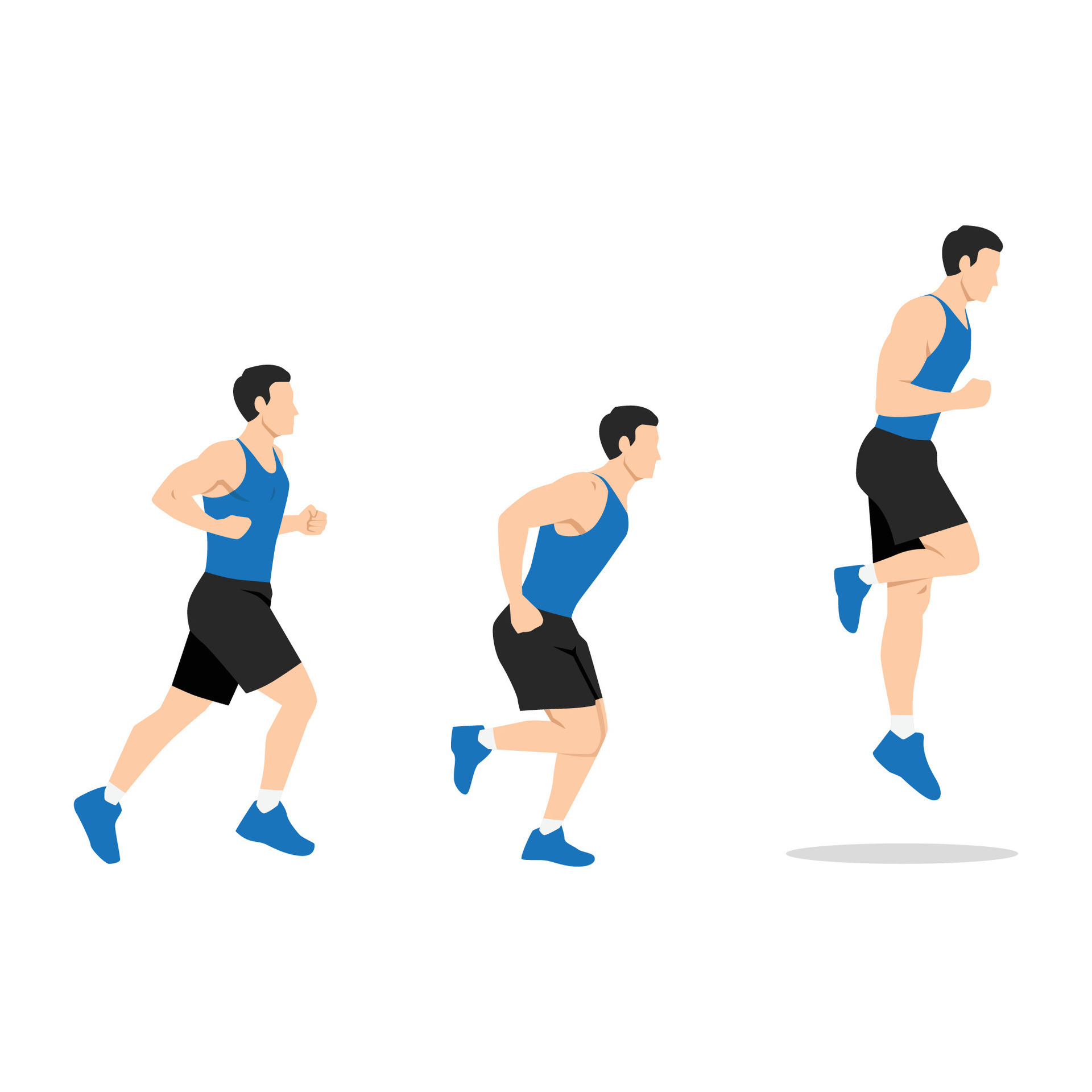 Man doing single or one leg hops or jumps exercise. Hops or hopping exercise. 24792814 Vector ...