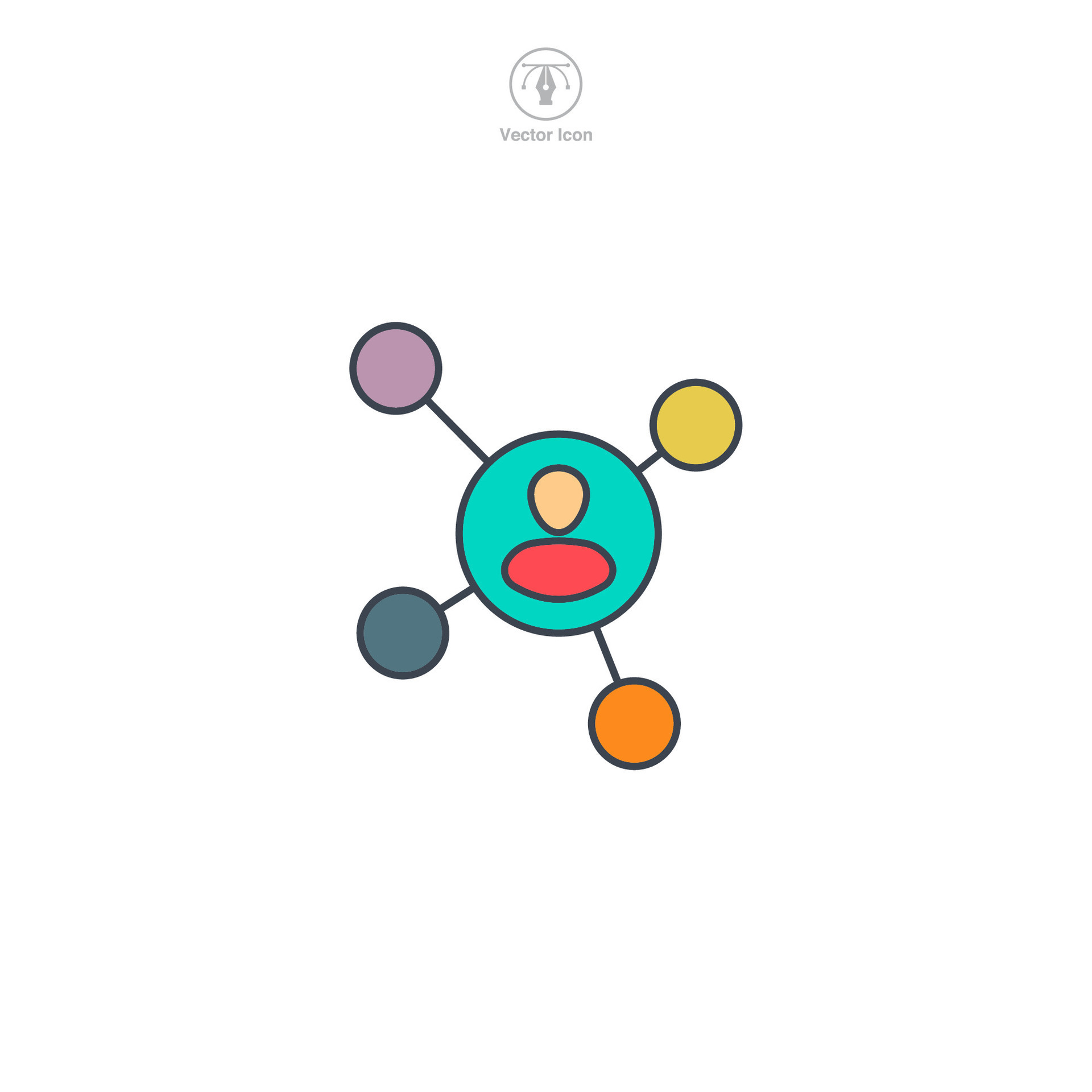 Network Icon A Dynamic And Interconnected Vector Illustration Of A Network Symbolizing