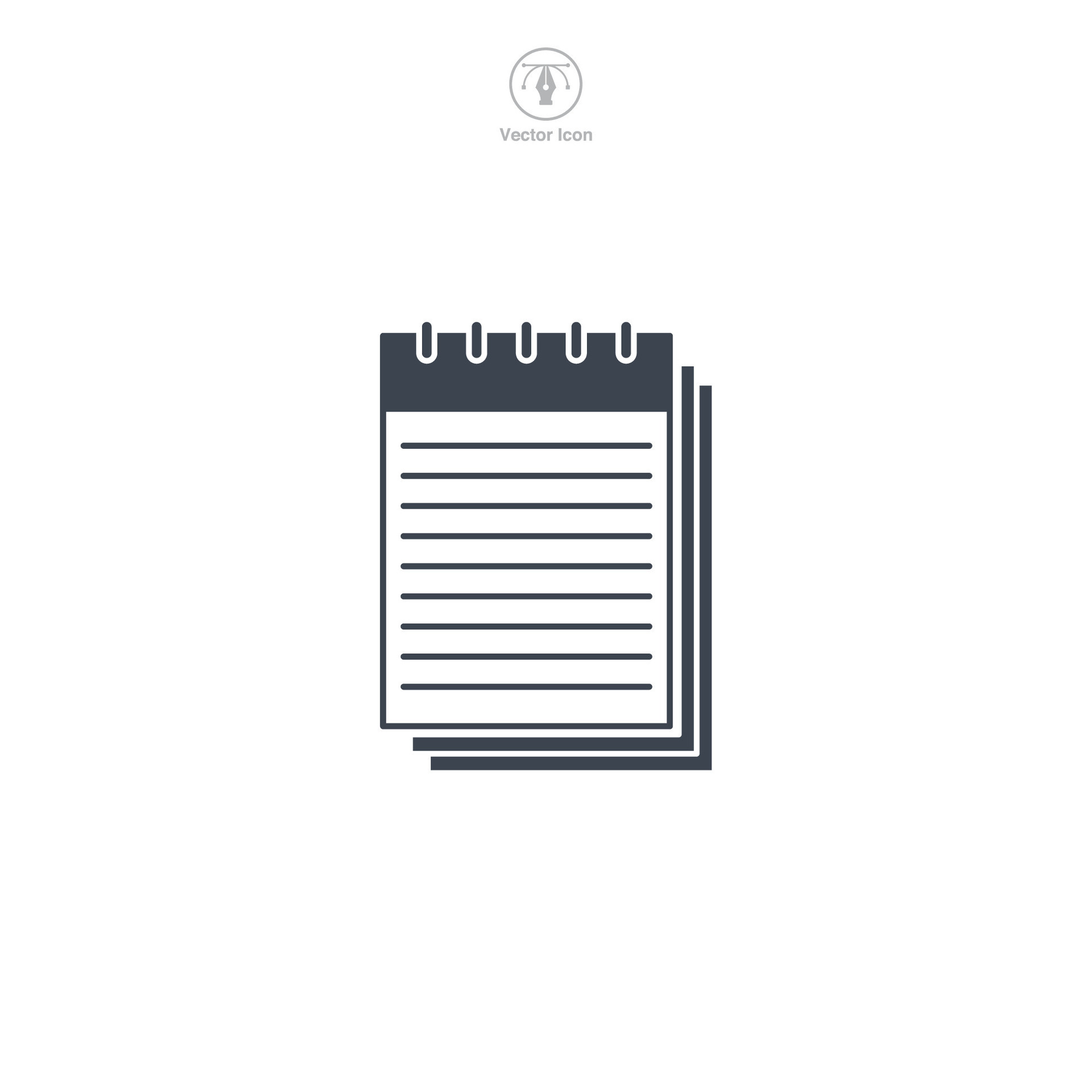 Notepad icon, A clean and practical vector illustration of a notepad ...