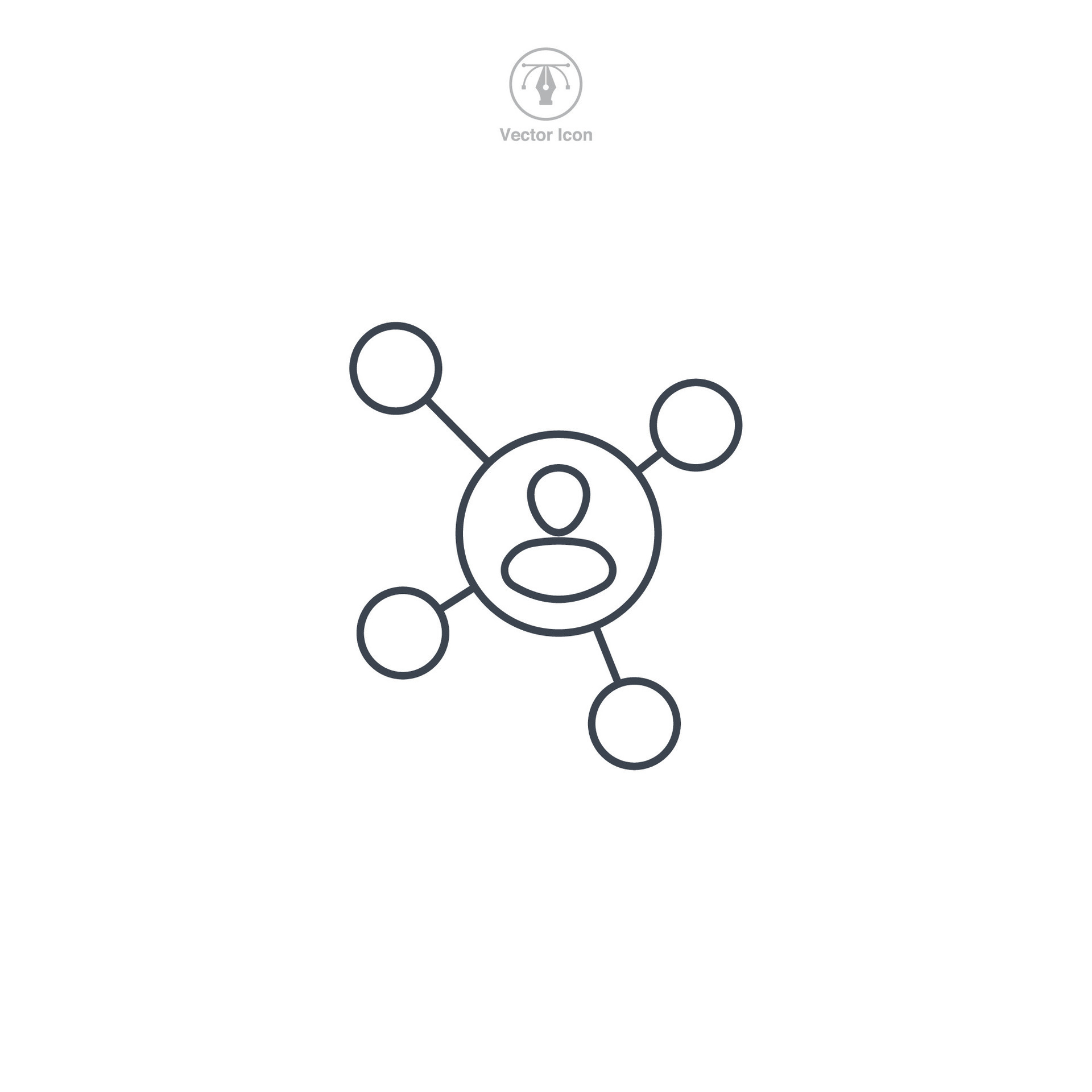 Network Icon A Dynamic And Interconnected Vector Illustration Of A Network Symbolizing