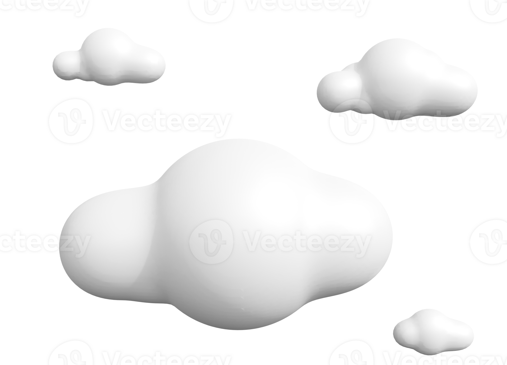 White Clouds 3D. Weather, cloudy sky background. 24796608 PNG