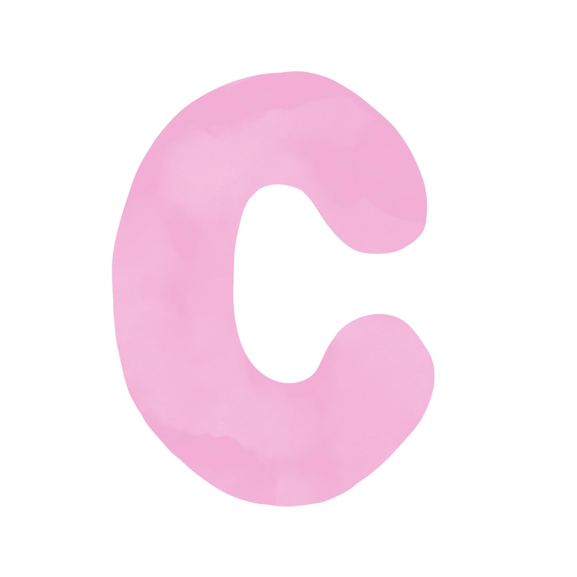 Letter C Pink Watercolor Pattern Hand Drawn 24796618 Png