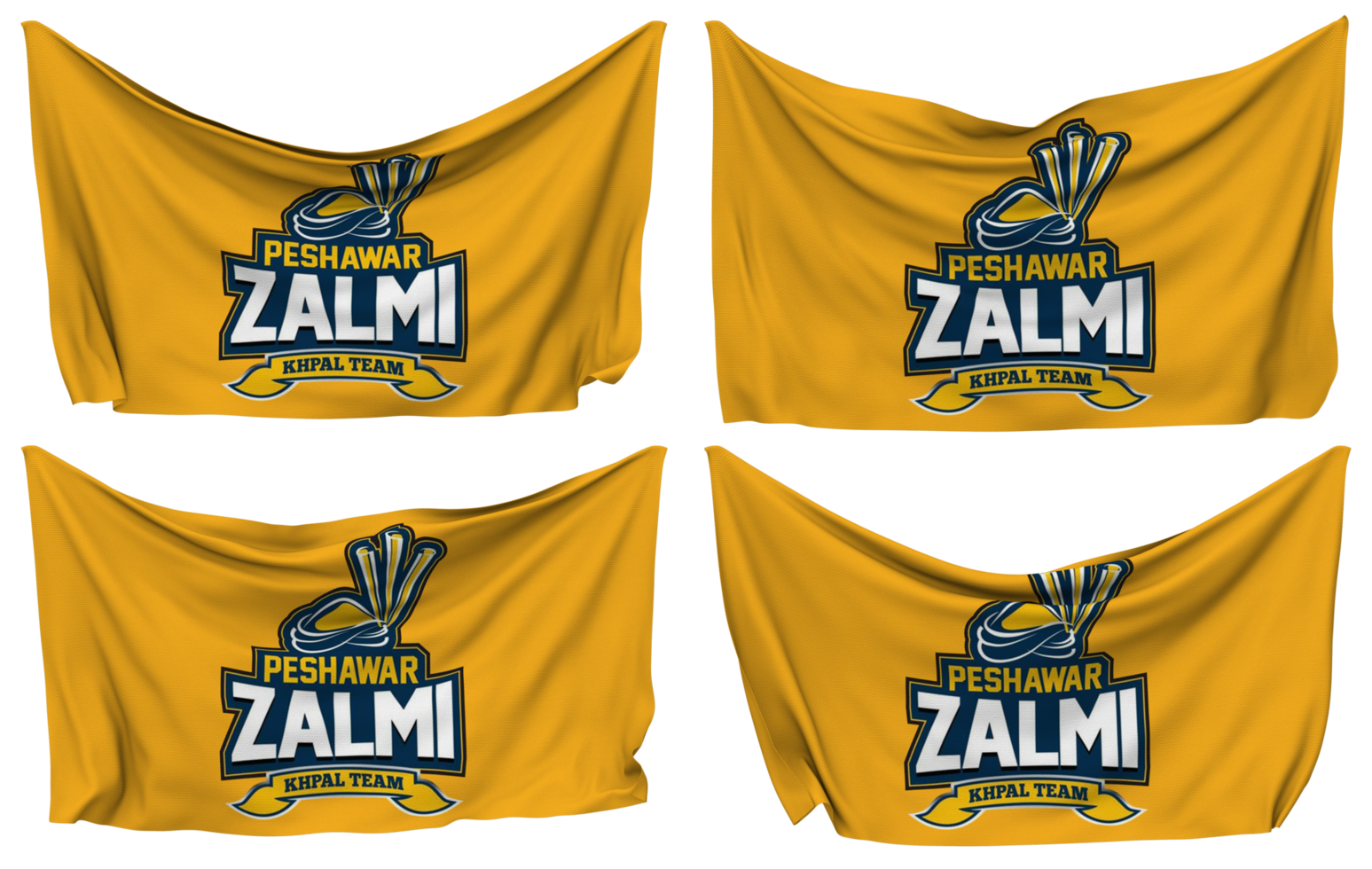 Peshawar Zalmi, PZ Pinned Flag from Corners, Isolated with Different ...