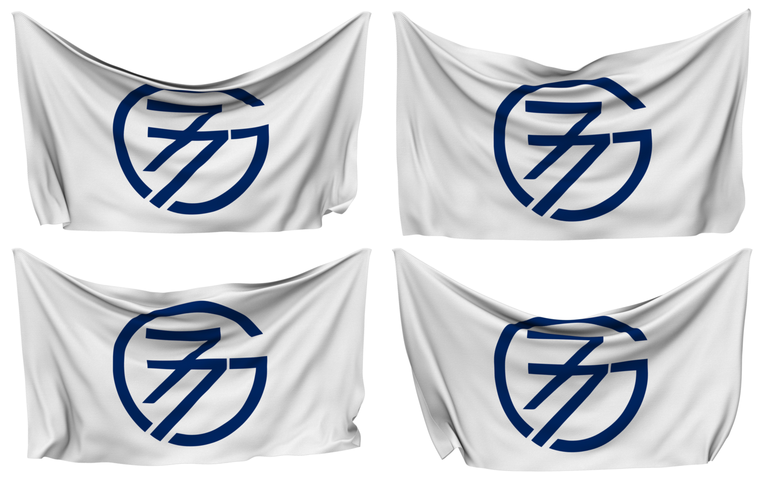 Group Of 77 G77 Pinned Flag From Corners Isolated With Different