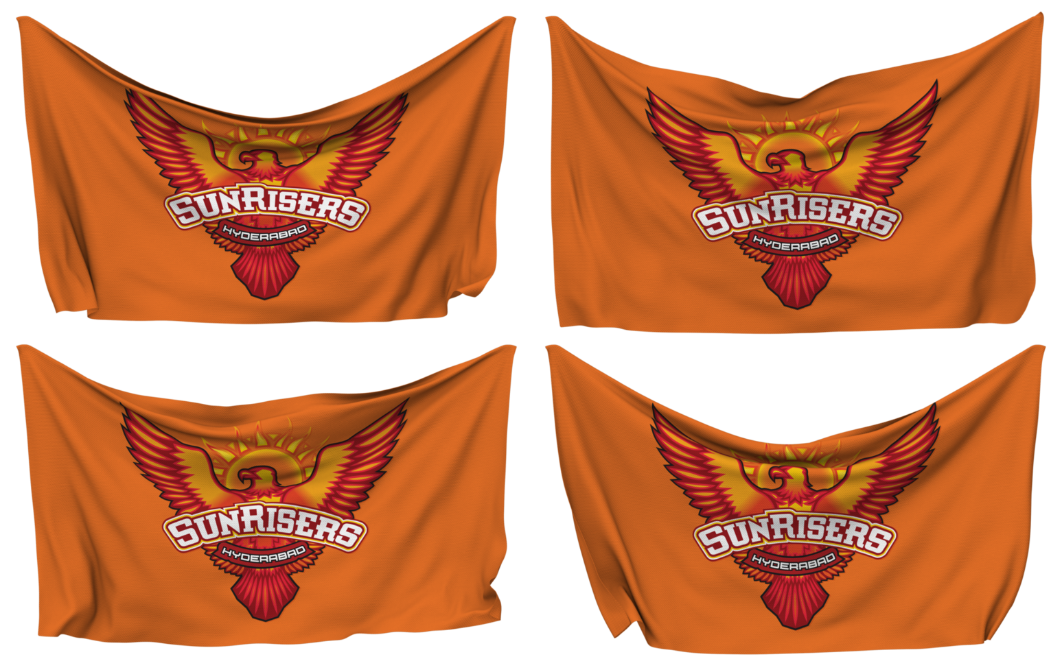 Sunrisers Hyderabad Srh Pinned Flag From Corners Isolated With