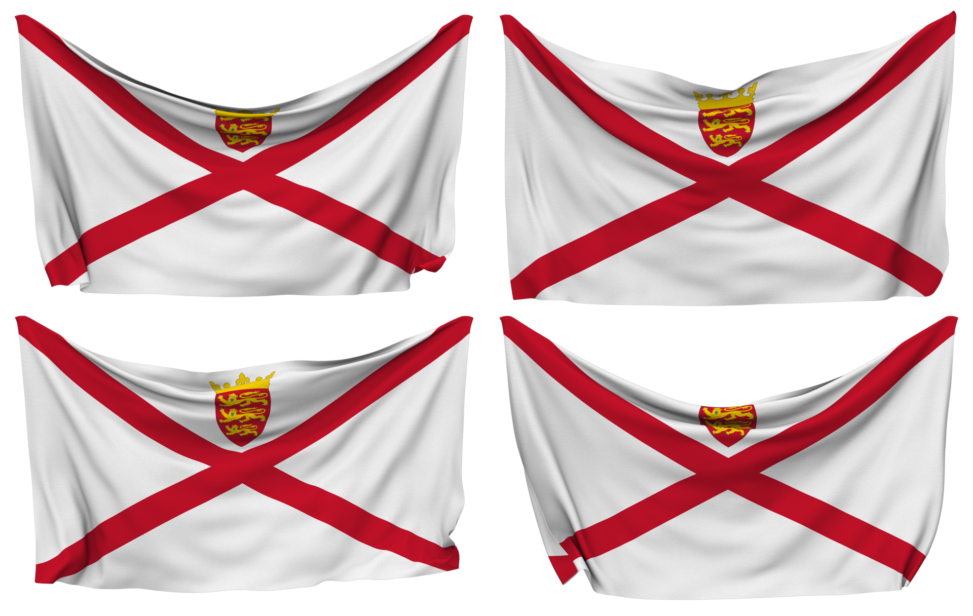 Bailiwick of Jersey Pinned Flag from Corners, Isolated with Different ...