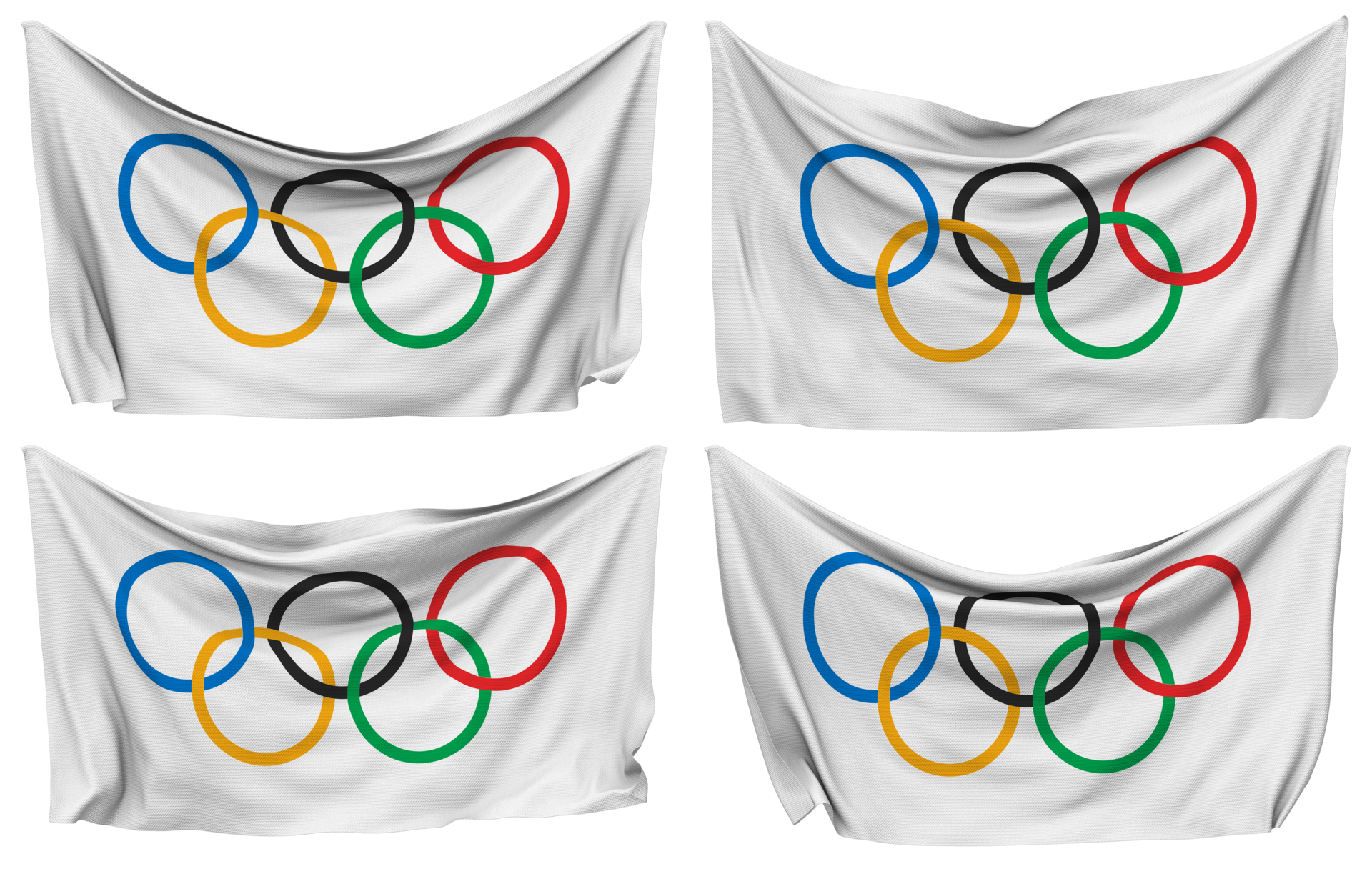 Olympic Games, Olympics Pinned Flag from Corners, Isolated with ...