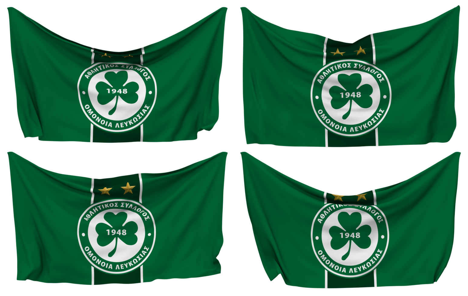 Athletic Club Omonia Nicosia Pinned Flag from Corners, Isolated with ...