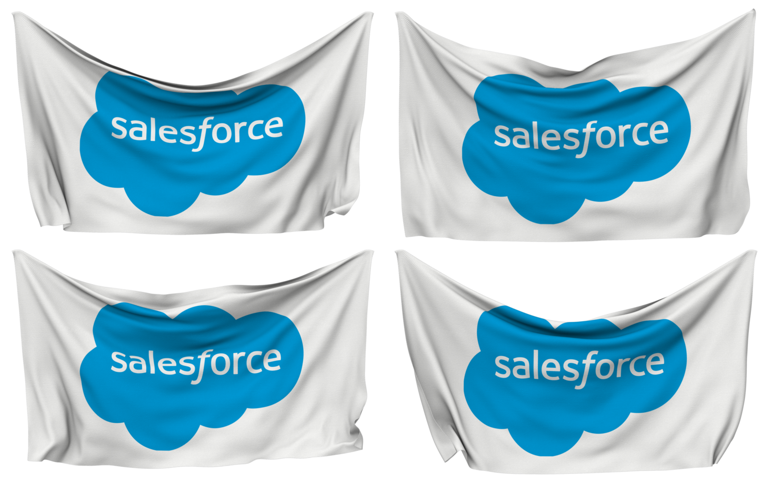 Salesforce Inc Pinned Flag from Corners, Isolated with Different Waving ...
