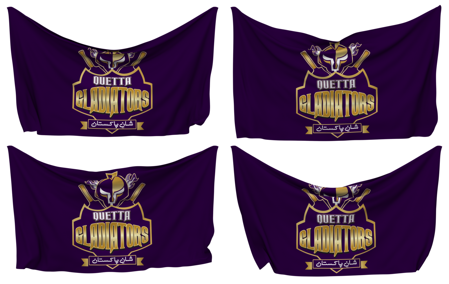 Quetta Gladiators, QG Pinned Flag from Corners, Isolated with Different ...