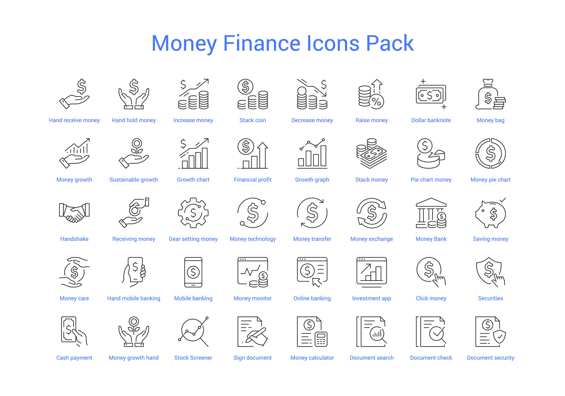 Dark Grey Money Finance Icons Pack 24801662 Vector Art at Vecteezy