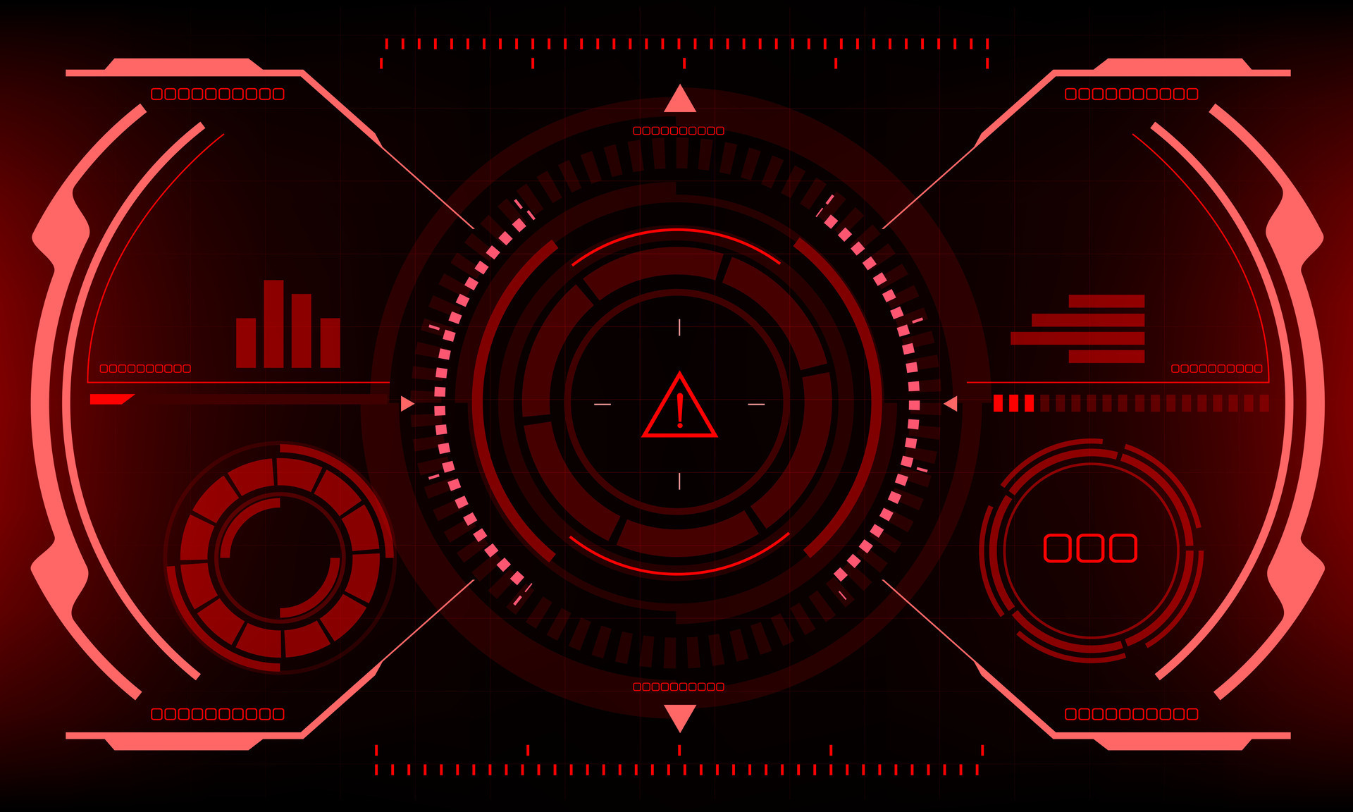 Hud Sci Fi Interface Screen Red Danger Warning View Design Virtual