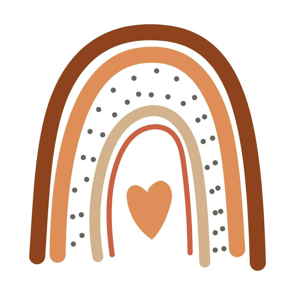 Cute boho rainbow illustration. hand drawn pastel rainbow baby greeting ...