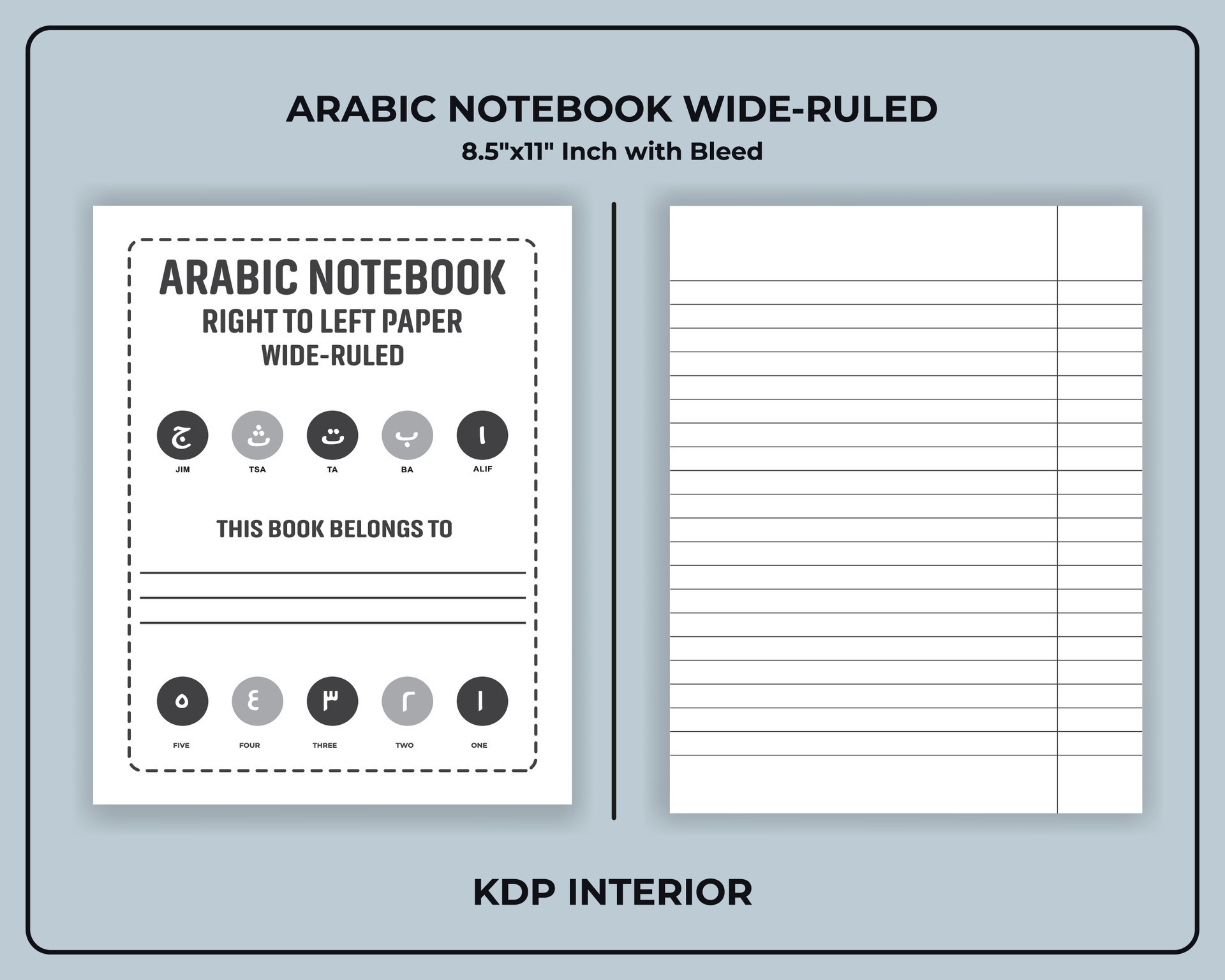 Arabic Notebook Right To Left Paper KDP Interior 24805553 Vector Art at ...