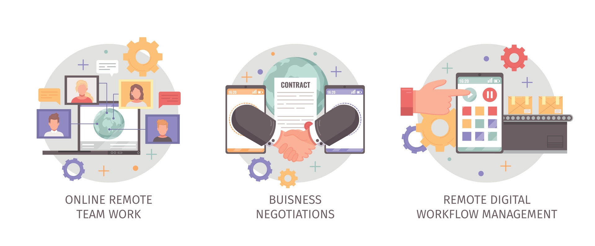 Digital Transformation Set 24805750 Vector Art at Vecteezy