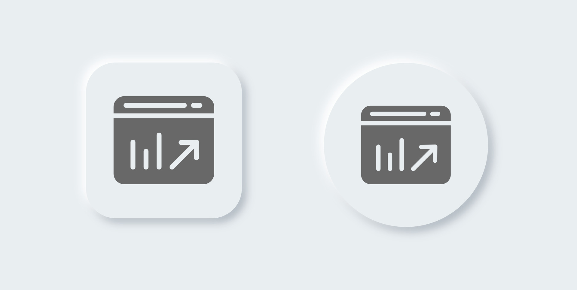 Chart Solid Icon In Neomorphic Design Style Statistic Signs Vector