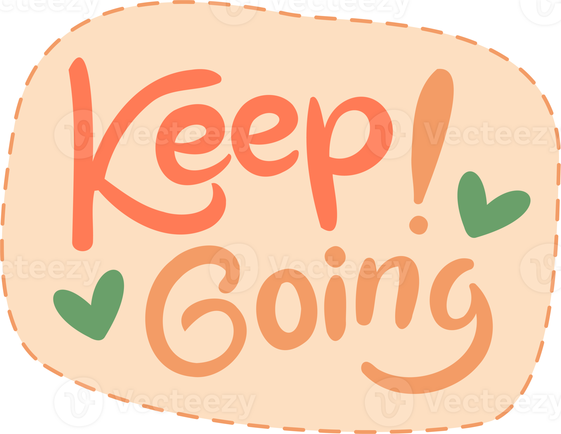 motivational quote lettering design. keep going sticker 24816053 PNG
