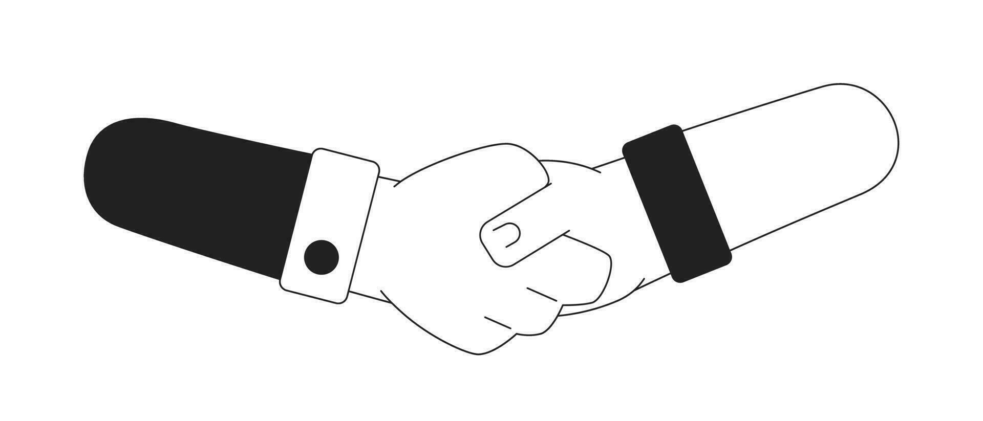 Shaking hands for business networking monochromatic flat vector hands ... Shaking hands for business networking monochromatic flat vector hands ...