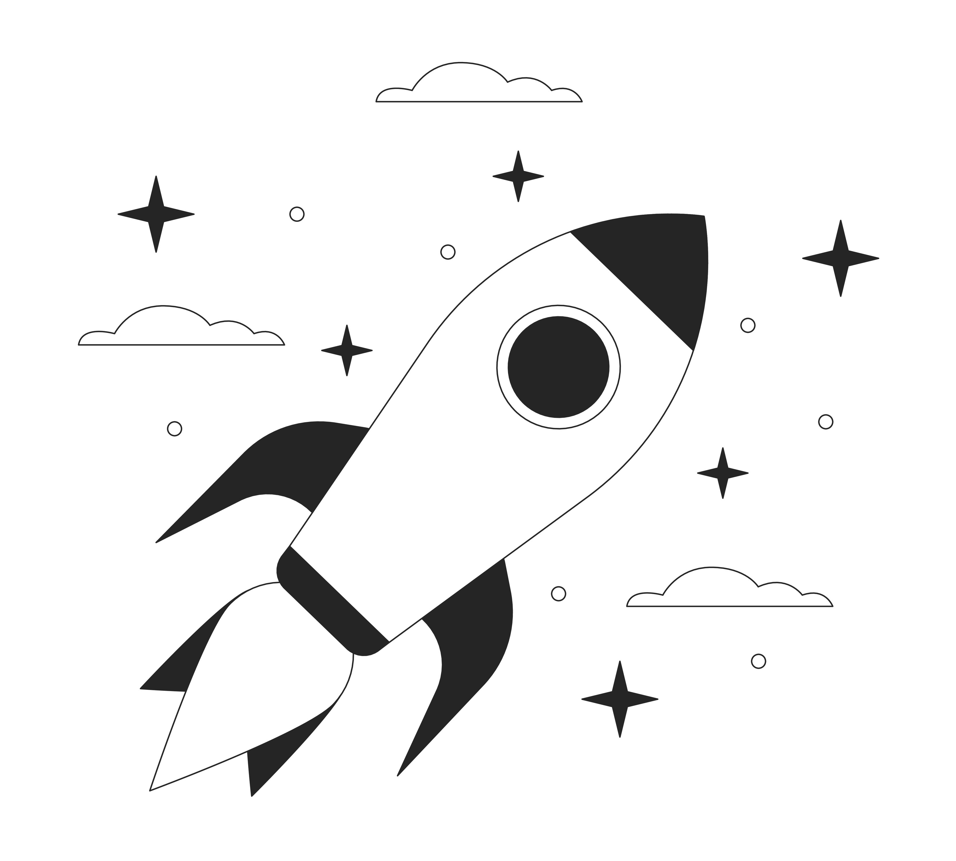 Spacecraft Clipart Black And White