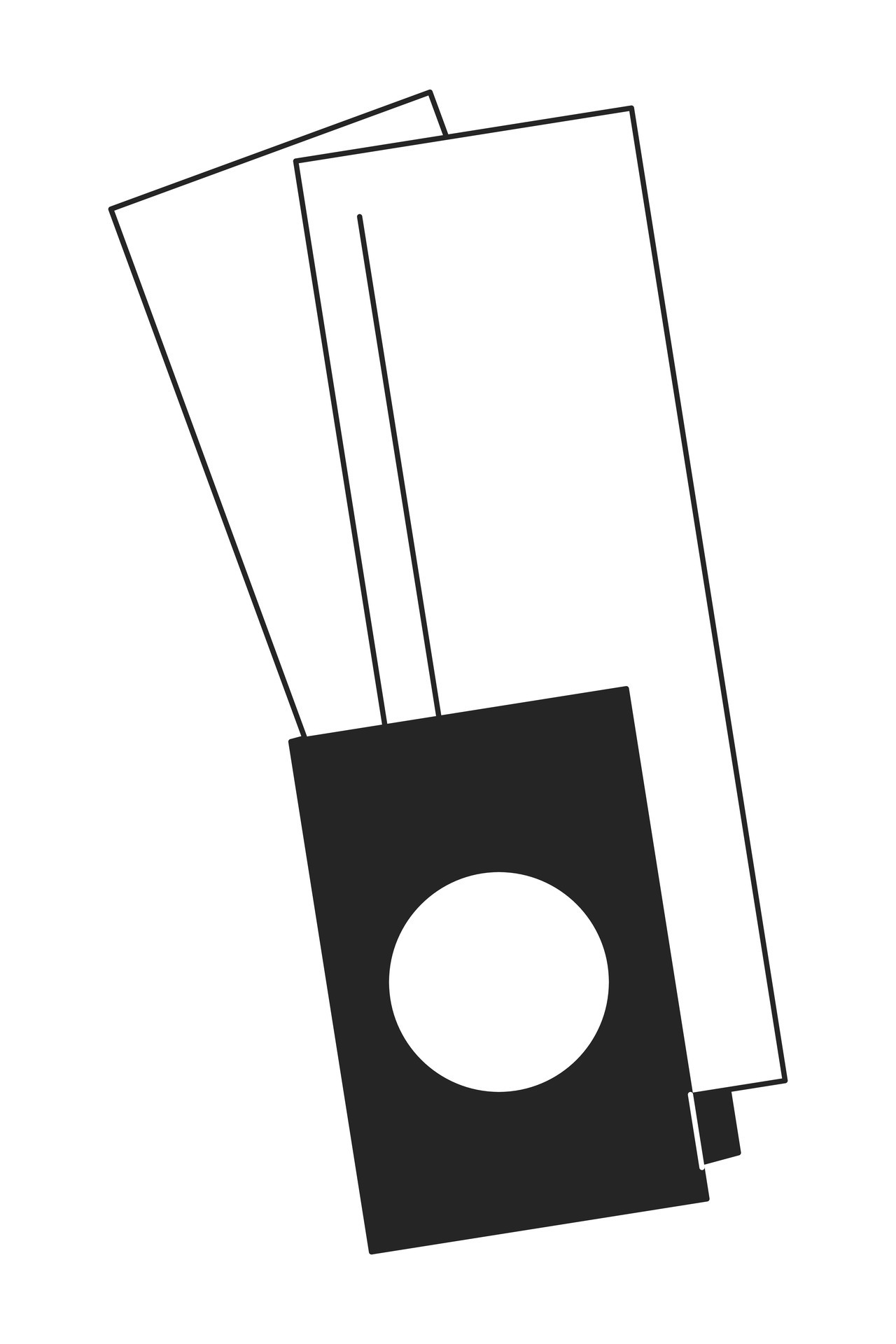 Passport With Boarding Passes Flat Monochrome Isolated Vector Object Plane Tickets Air Travel