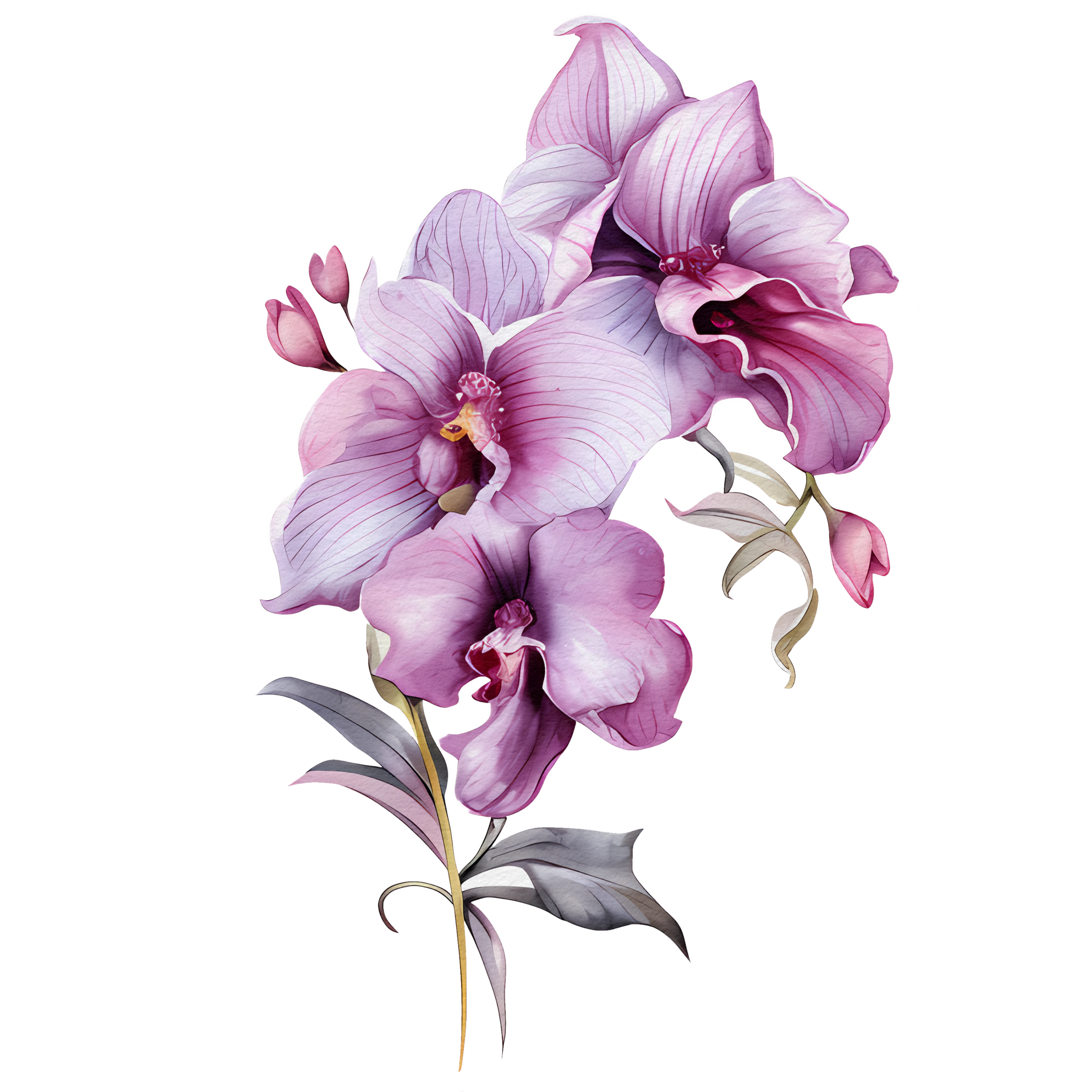 Watercolor Orchids Tattoo