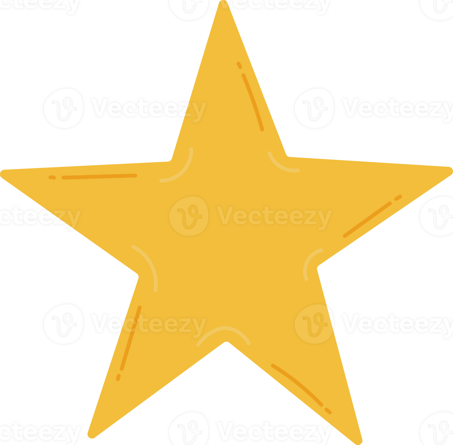 Yellow star doodle art. 24817252 PNG