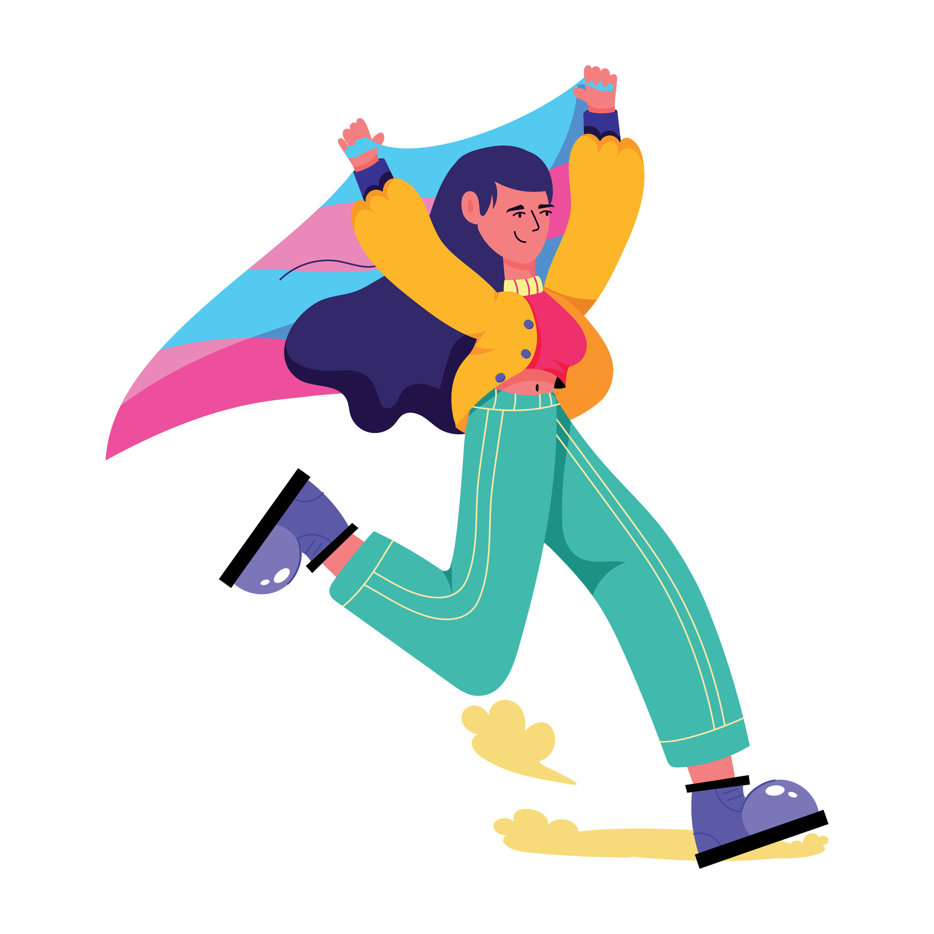 Trendy Running Girl 24822026 Vector Art at Vecteezy