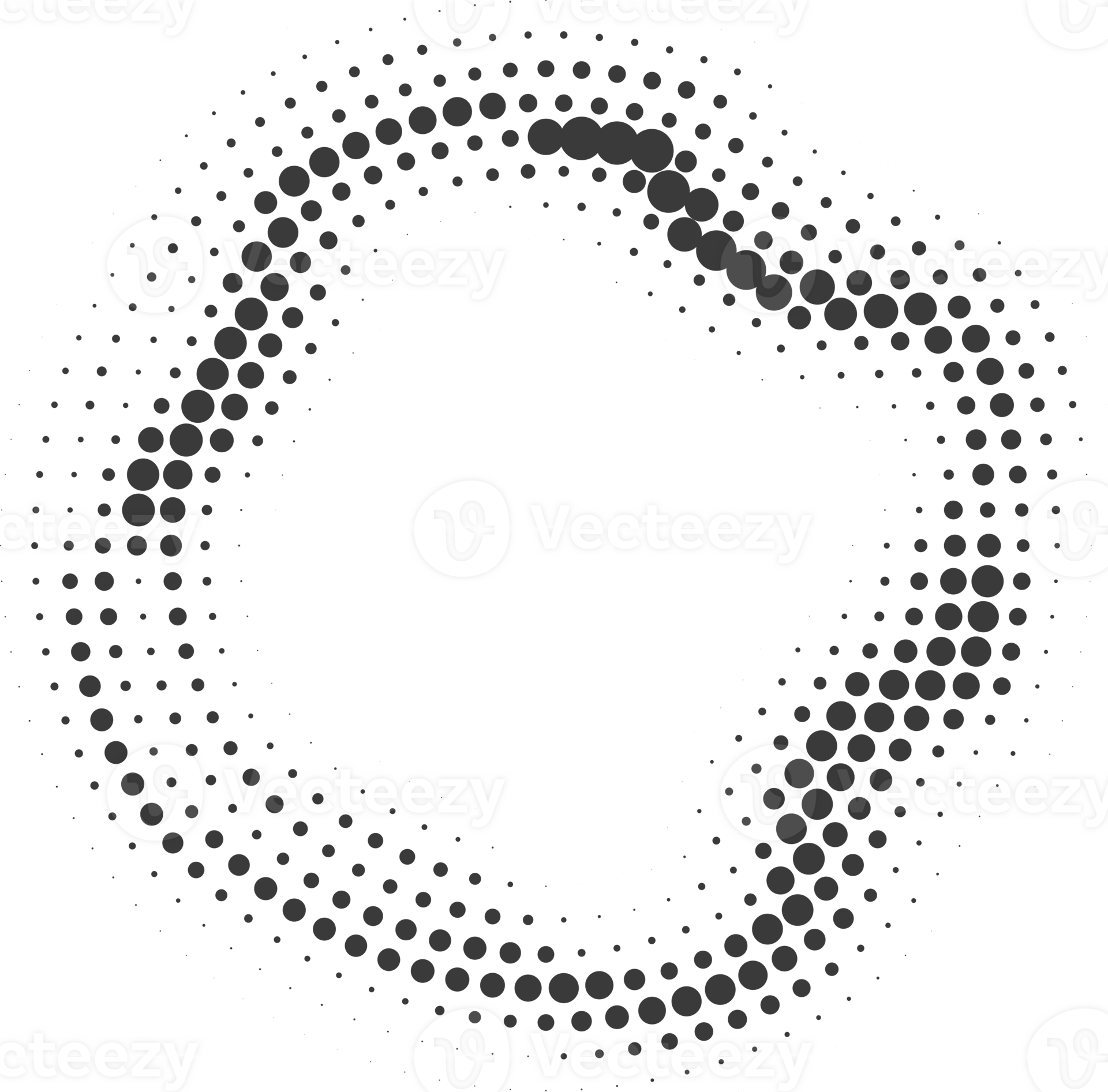 Dotted circle pattern. Abstract halftone round. Frame with random gradient gradation. Grunge ...