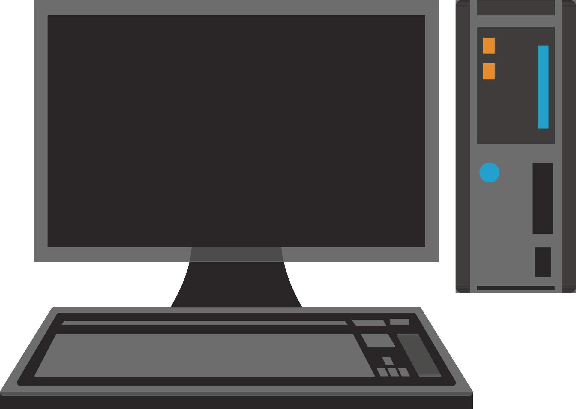 Grey computer and cpu. 24827678 Vector Art at Vecteezy