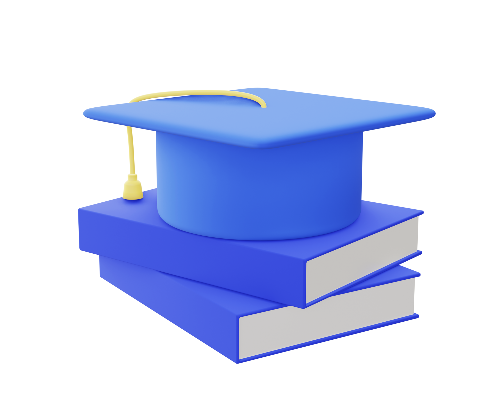 3d Illustration Icon Of Blue Education College Graduation Hat With Book