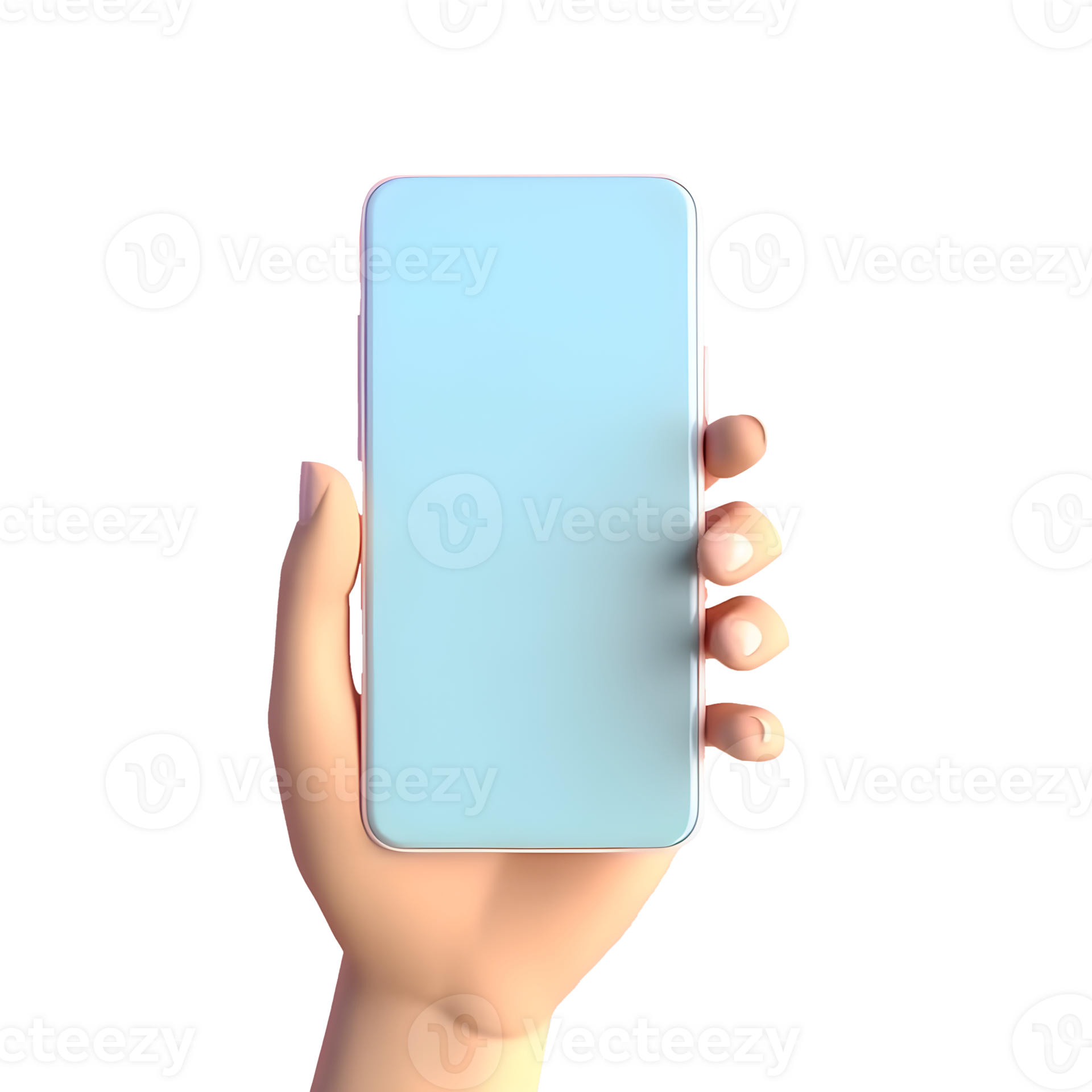 Person holding mobile phone in hand transparent cutout, Hand holding the smartphone with blank ...