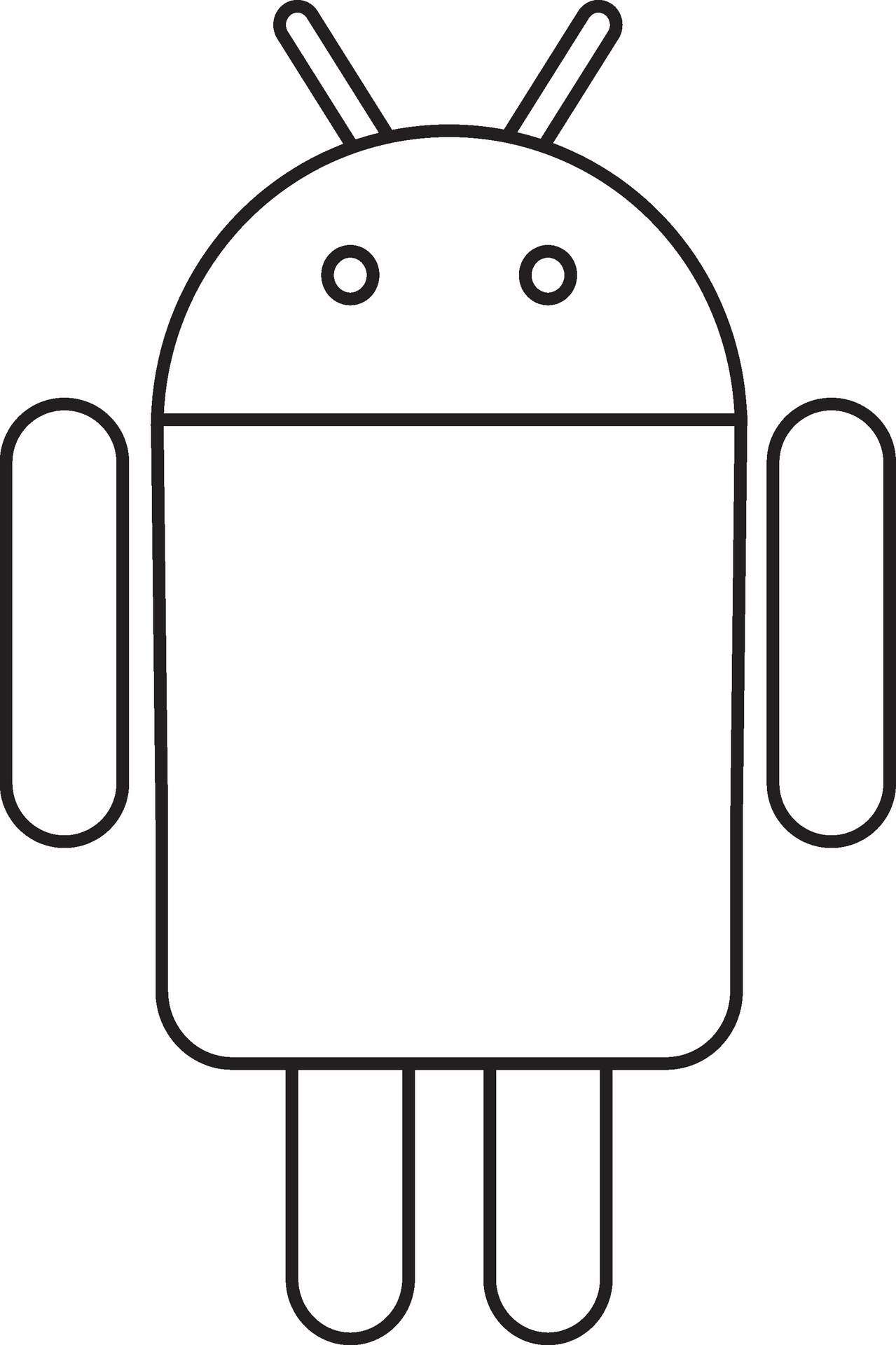 Black line art isolated android logo. 24835352 Vector Art at Vecteezy