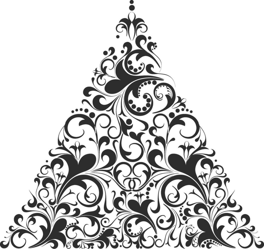 Christmas tree made by floral elements. 24838777 Vector Art at Vecteezy
