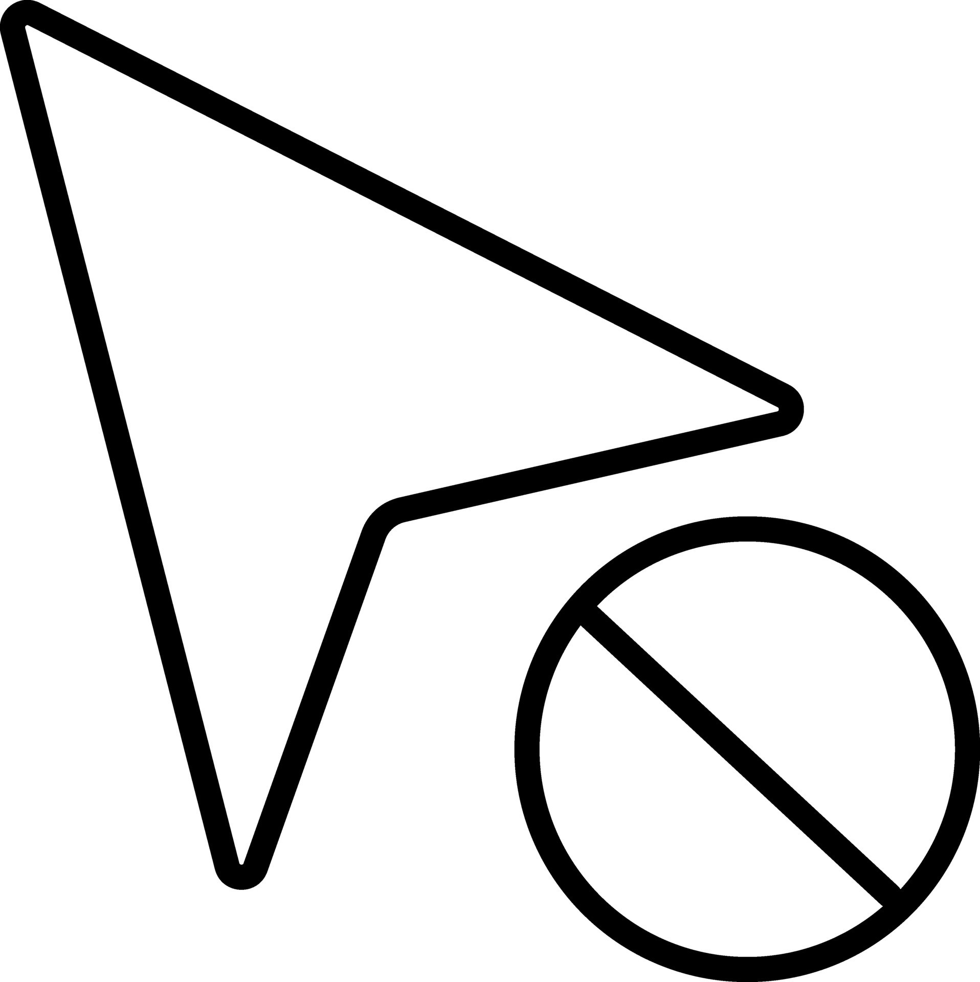 Forbidden cursor with arrow. 24839578 Vector Art at Vecteezy