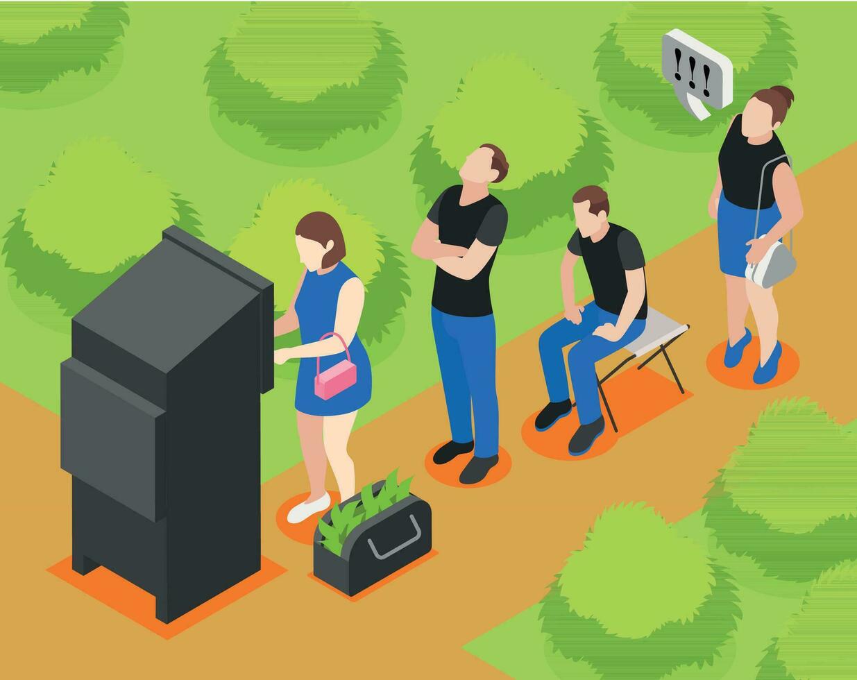 Queue Isometric Colored Concept 24841928 Vector Art at Vecteezy Queue Isometric Colored Concept 24841928 Vector Art at Vecteezy
