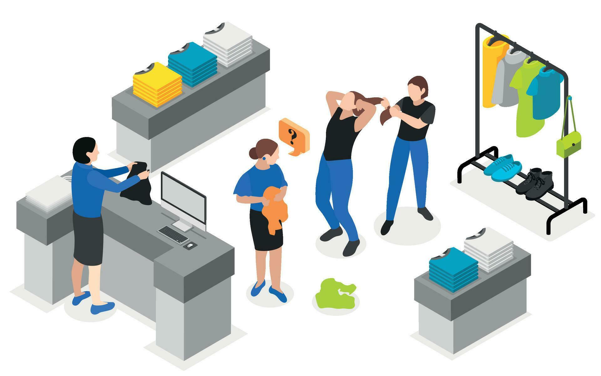 Queue Colored Isometric Composition 24841949 Vector Art at Vecteezy