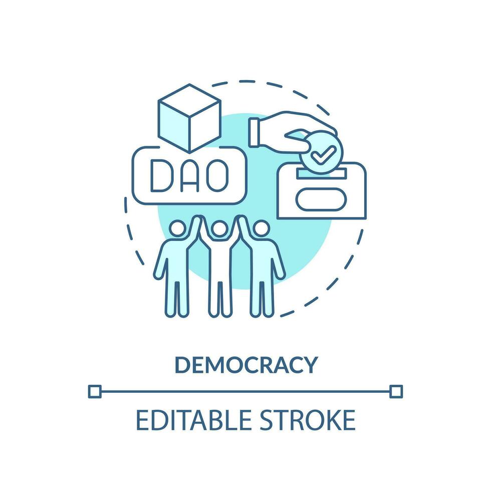 Democracy Turquoise Concept Icon Make Decisions By Voting Dao Characteristic Abstract Idea