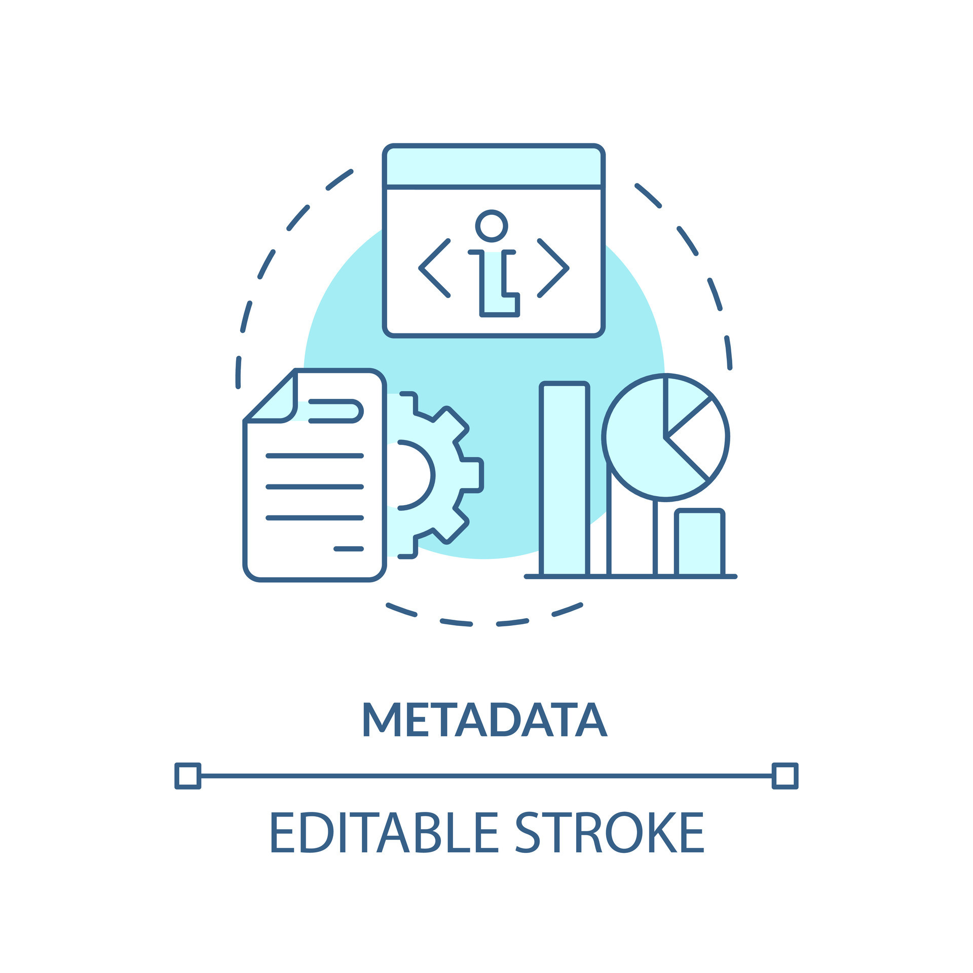 Metadata Turquoise Concept Icon Additional Information About File Abstract Idea Thin Line
